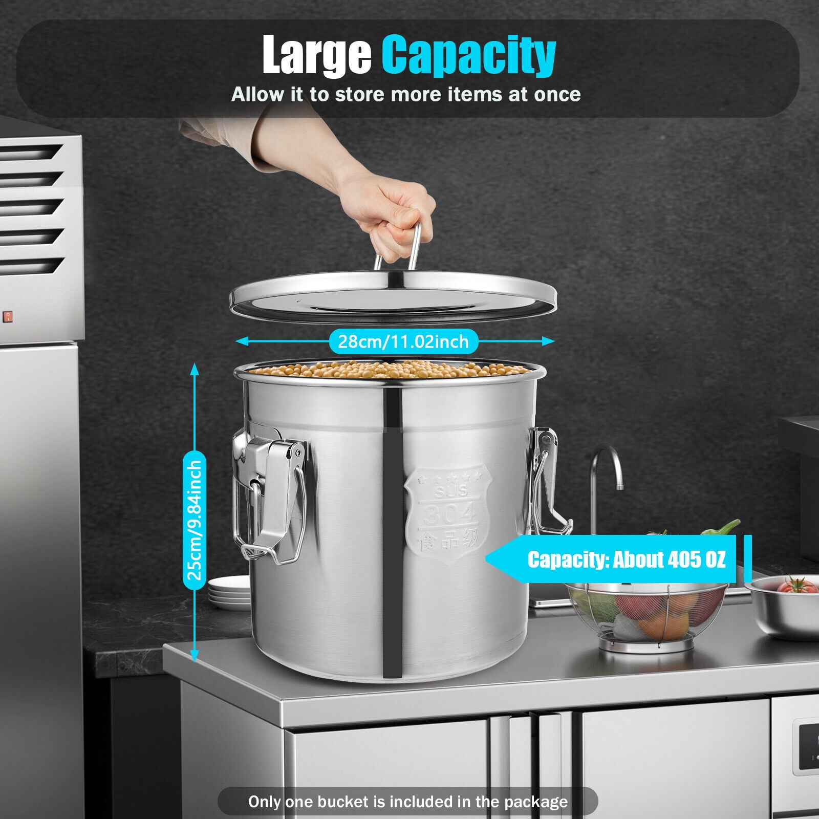 TOOL1SHOoo Stainless Steel Airtight Canister for Kitchen, Dry/Wet Food ...