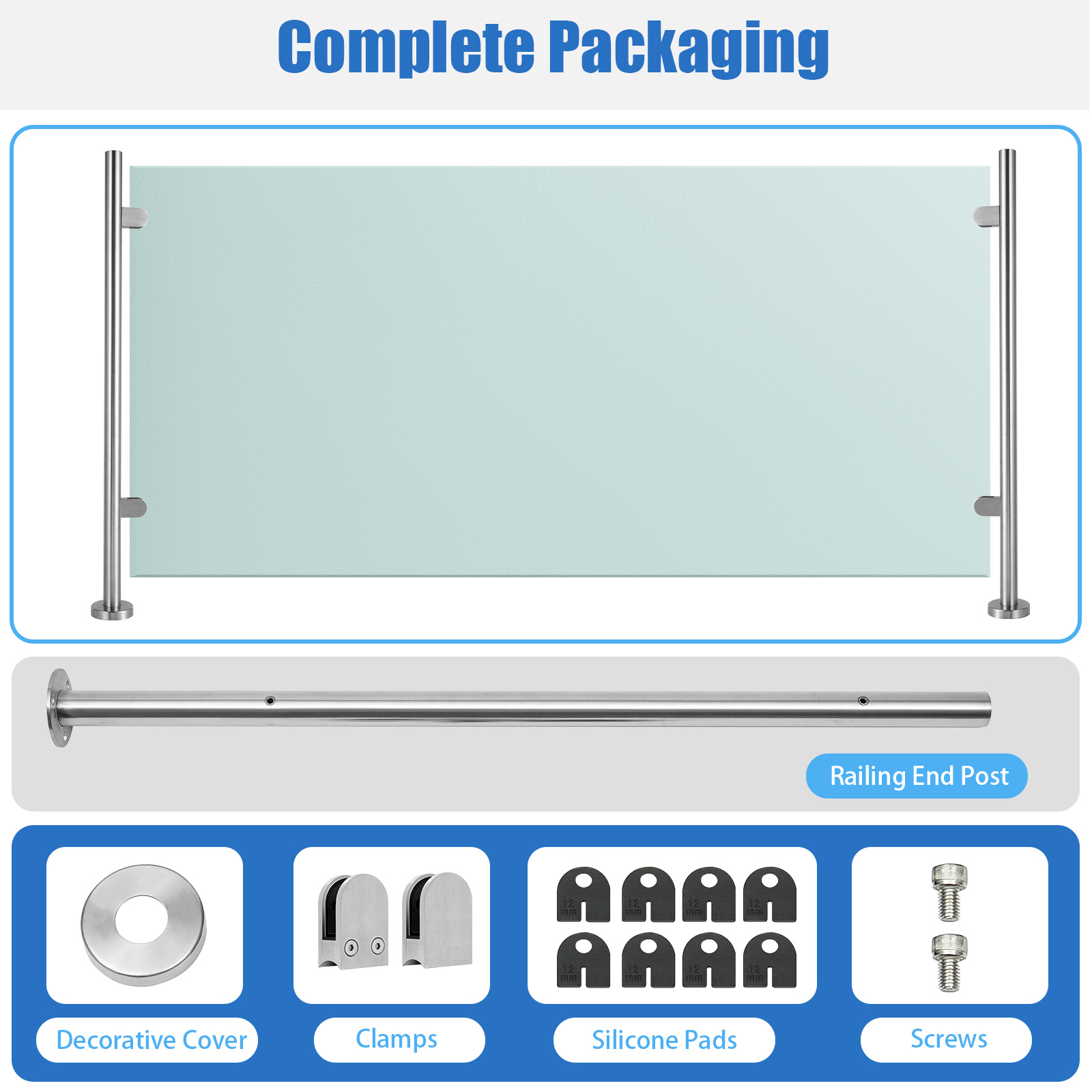 TOOL1SHOoo Stainless Steel Round Pipe Railing Post High Temperature ...