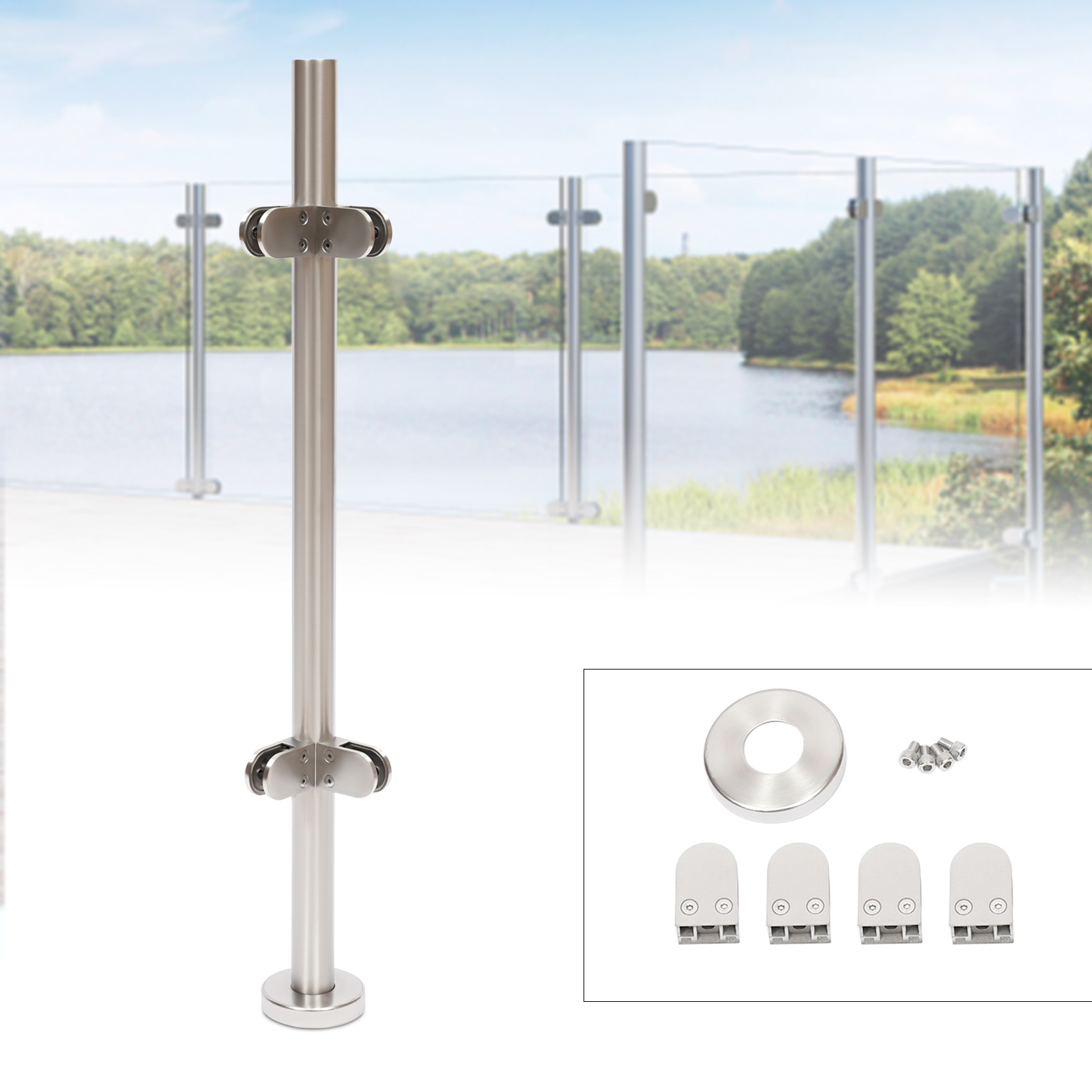 TOOL1SHOoo Stainless Steel Round Pipe Railing Post High Temperature ...