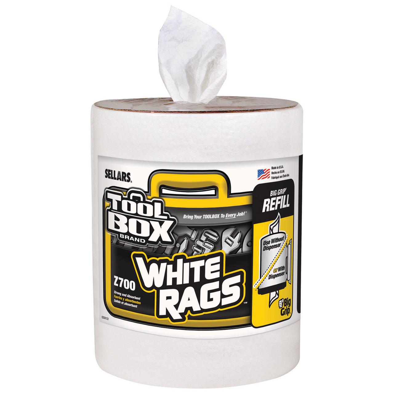 TOOLBOX Z700 Big Grip Bucket Refill White Rags - 1 Count Roll - 260 ...