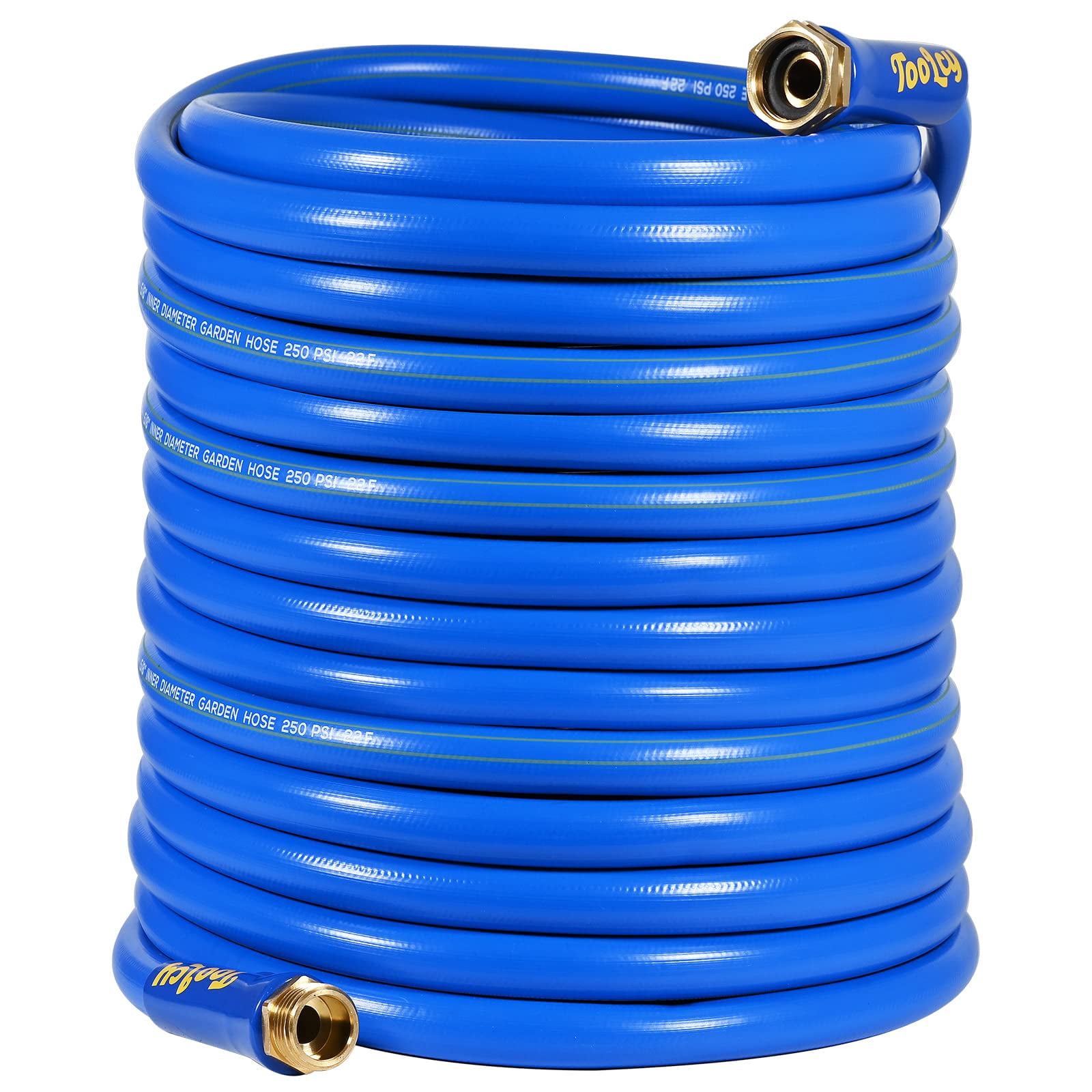 TOOLCY Garden Hose 100 ft, Durable 5/8 inch Water Hose 100ft, Heavy Duty Hoses for Yard, Solid ...