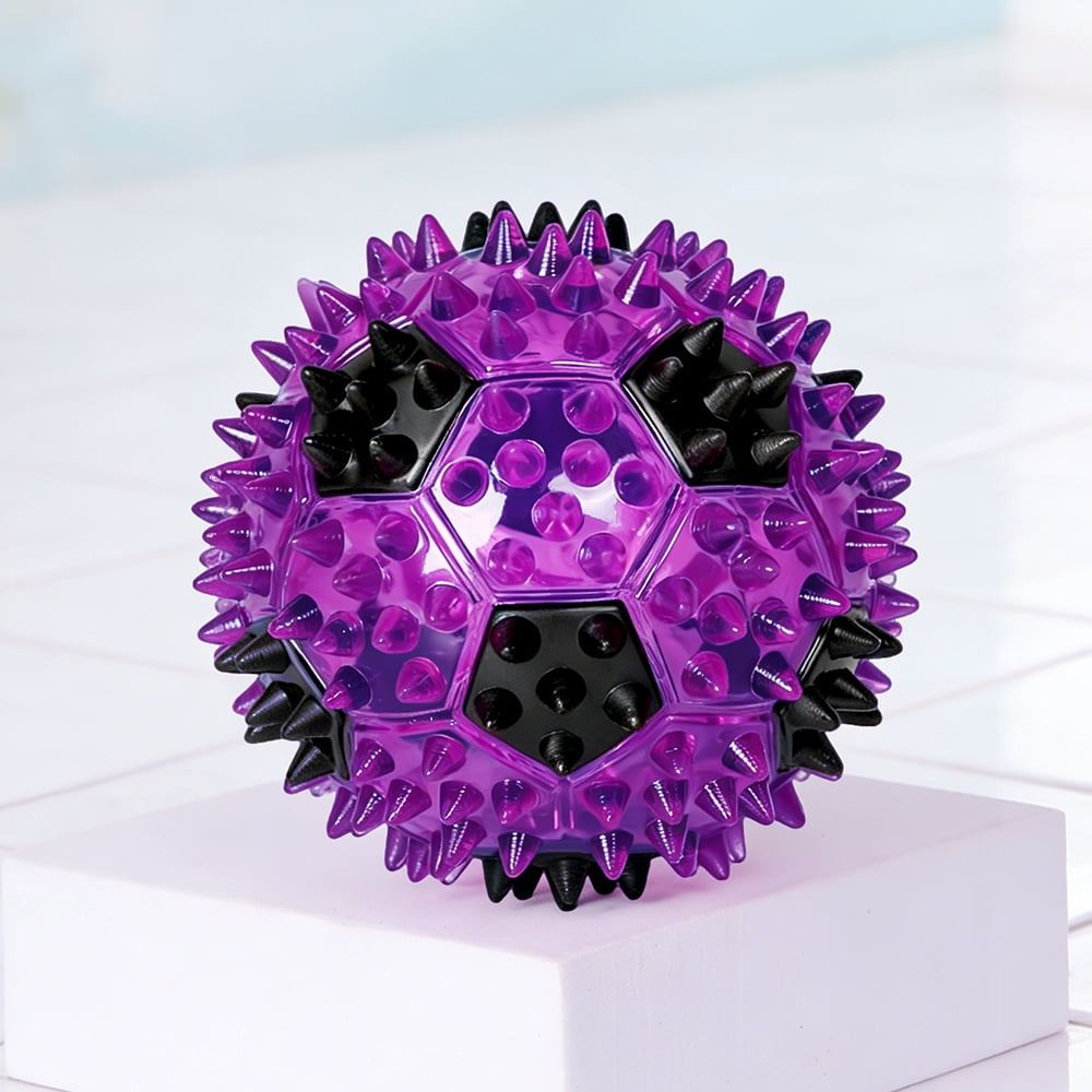 TOOLGOOD 3.4'' Spiky Squeaker Soccer Ball Dog Toy for Medium Large Dogs ...