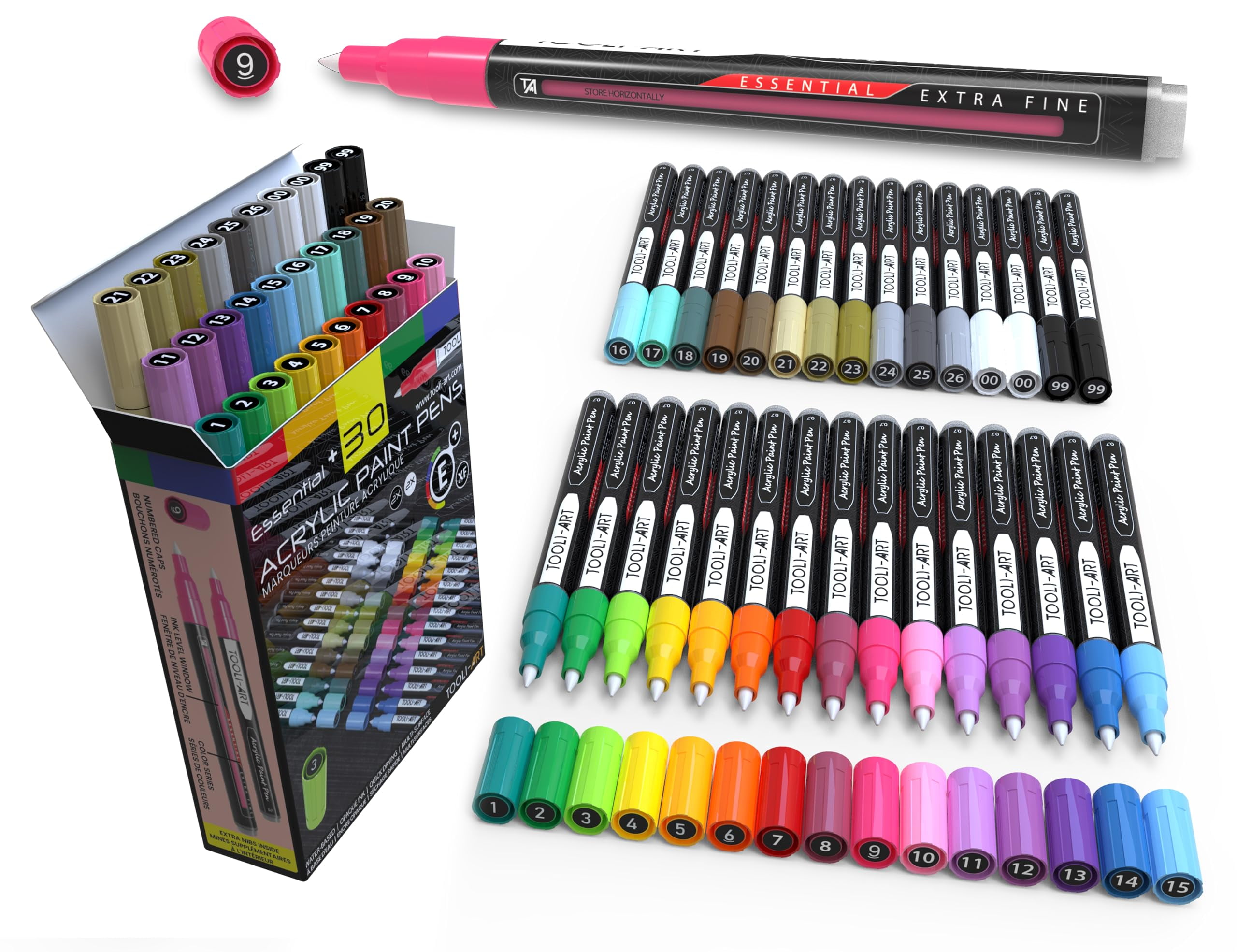 TOOLI-ART Acrylic PaintTRDN Pens Assorted Vibrant Markers for Rock ...