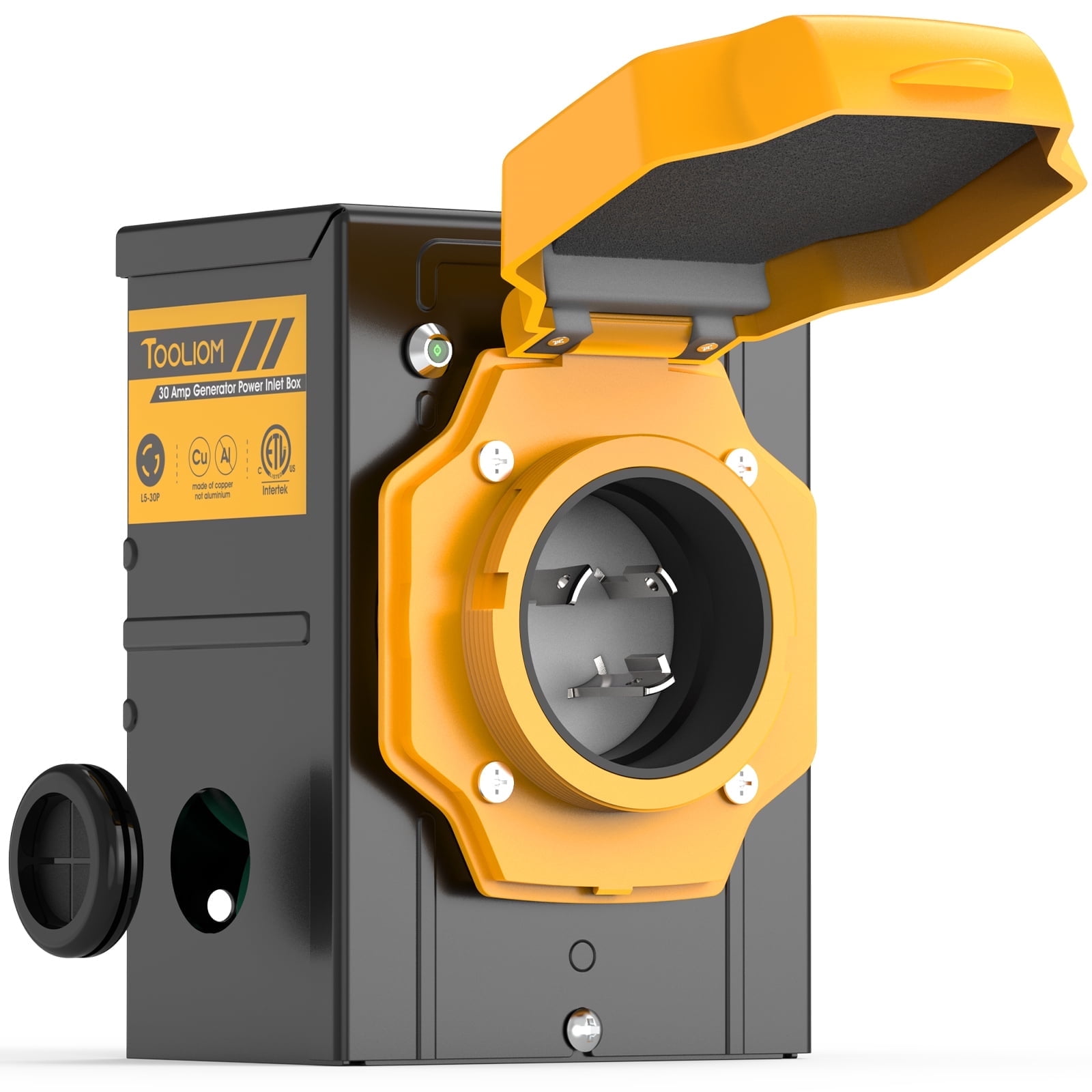 TOOLIOM 30 Amp Power/ Generator Inlet Box 125 Volt, L5-30P 3 Prong Locking Generator Cord with ...