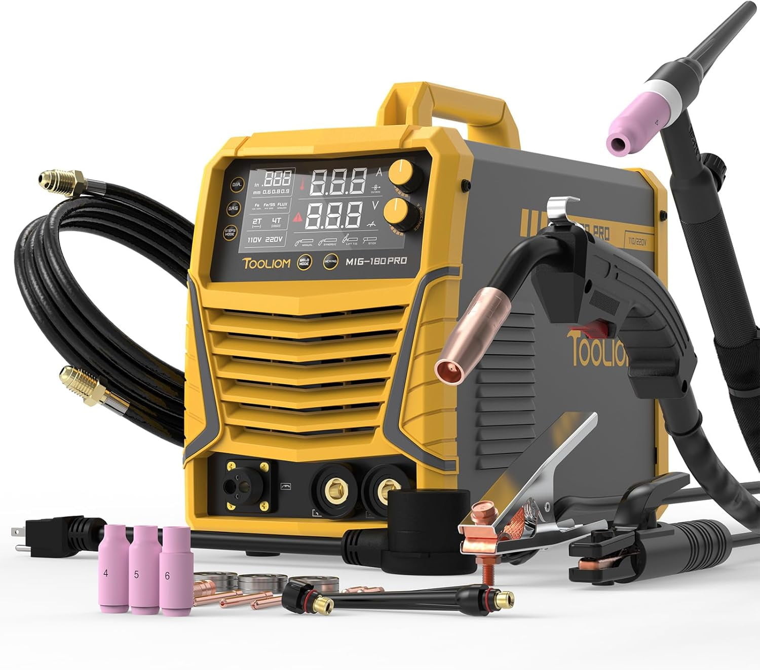 TOOLIOM 4 in 1 MIG Welder 180A Gas MIG/Flux MIG/Stick/Lift TIG ...
