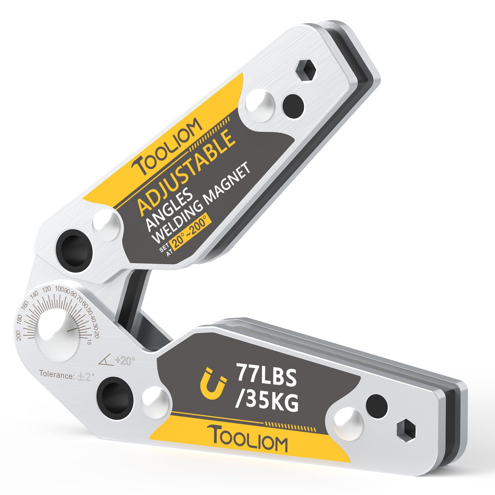 TOOLIOM Adjustable Angle 20°-200° Welding Magnets,Magnetic Pull Force ...