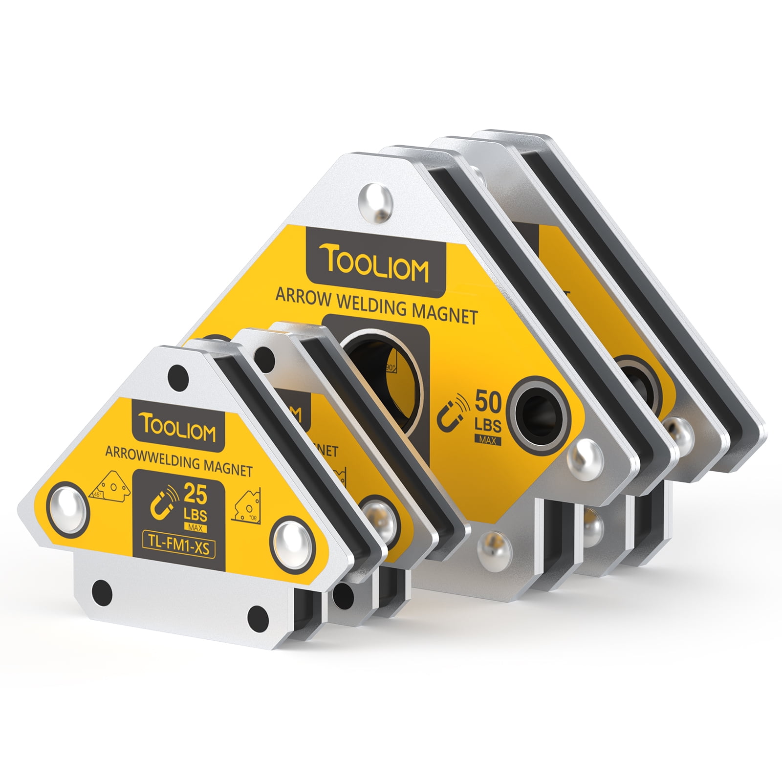 TOOLIOM Arrow Welding Magnets 4Pcs 25LB & 50 LB Strong Hold Magnetic ...