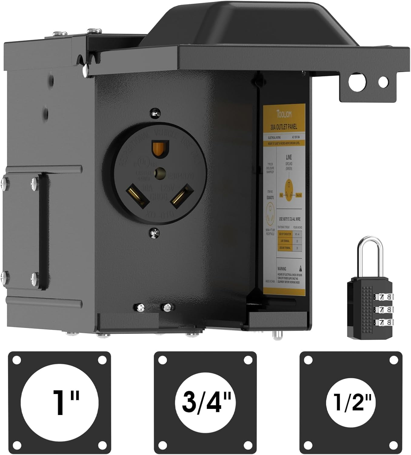 TOOLIOM NEMA TT-30R RV Plug, RV Electrical Panel For Weatherproof ...