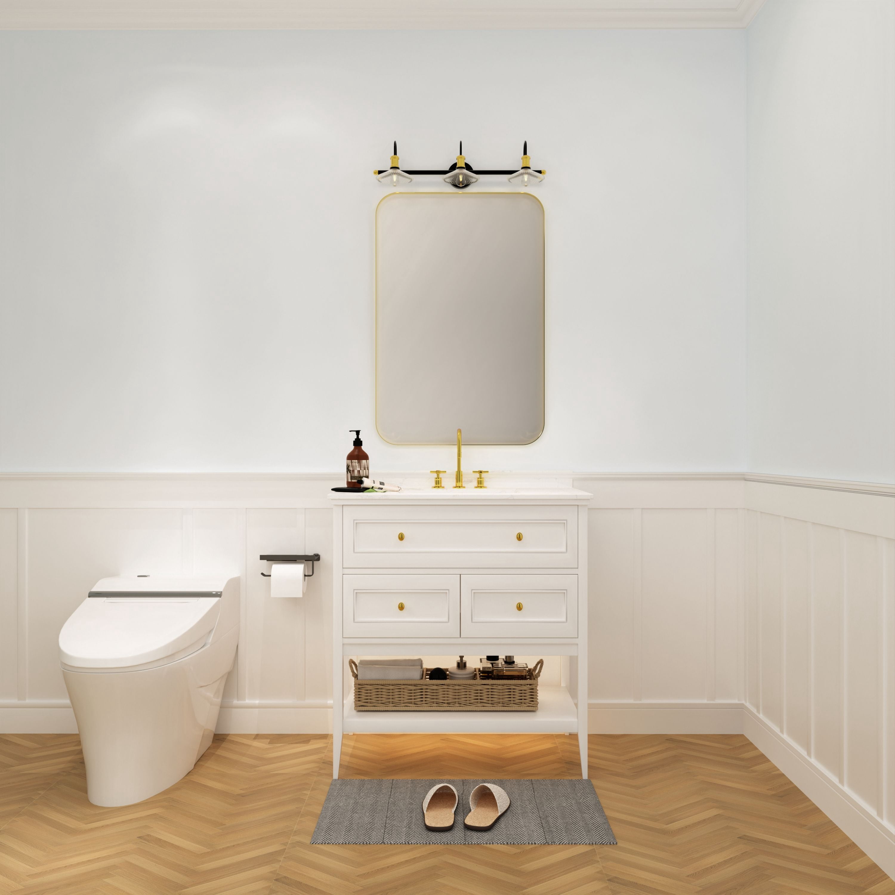 TOOLKISS Pivot Bi-Fold Prefab Alcove Shower Doors Chrome 30 inch.W ...