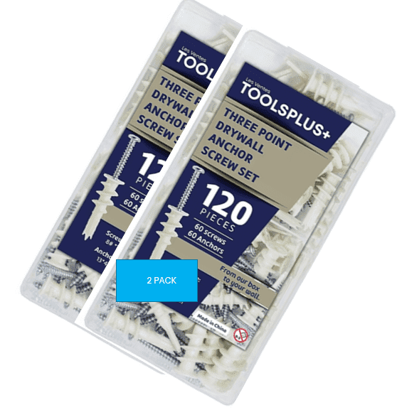 TOOLPLUS+ 240-Piece Drywall Anchors and Screws Set – Heavy Duty Wall ...