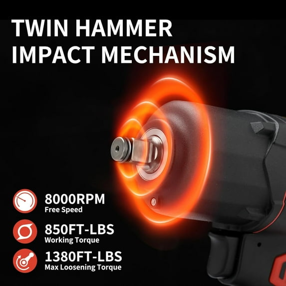 TOOLS 1/2-Inch Composite Air Impact Wrench(A315), Twin Hammer, 1380FT ...