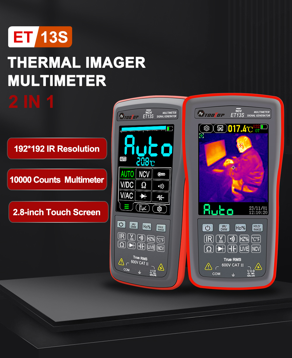 TOOLTOP ET13S 192*192 Thermal Imager Camera 9999 Counts Digital ...