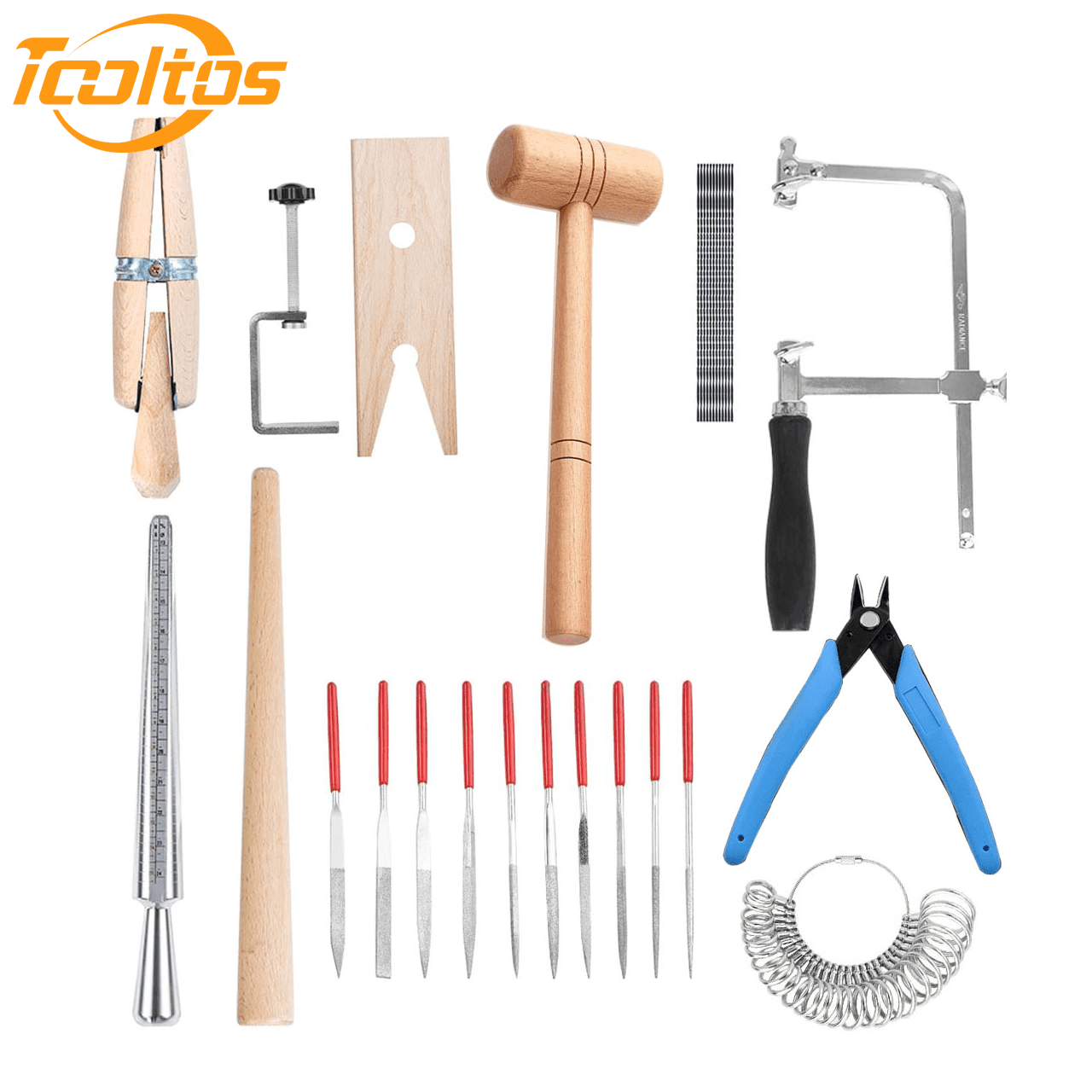 TOOLTOS Jewelry Making Tool Kit with Saw Frame, Bench Pin, Diamond File ...