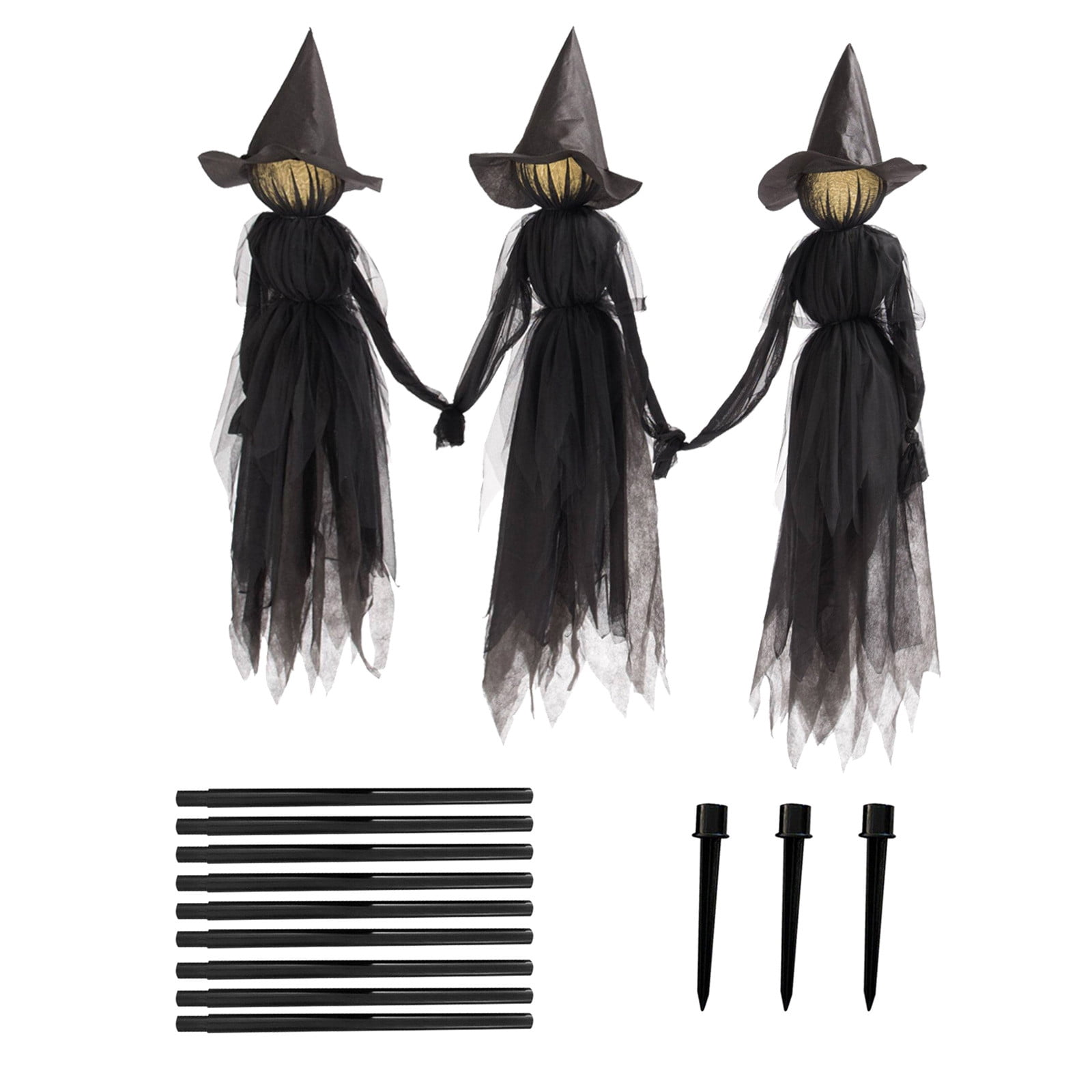 TOOPOOT Color Changing Lighted Witch Stakes Outdoor Halloween Decor ...