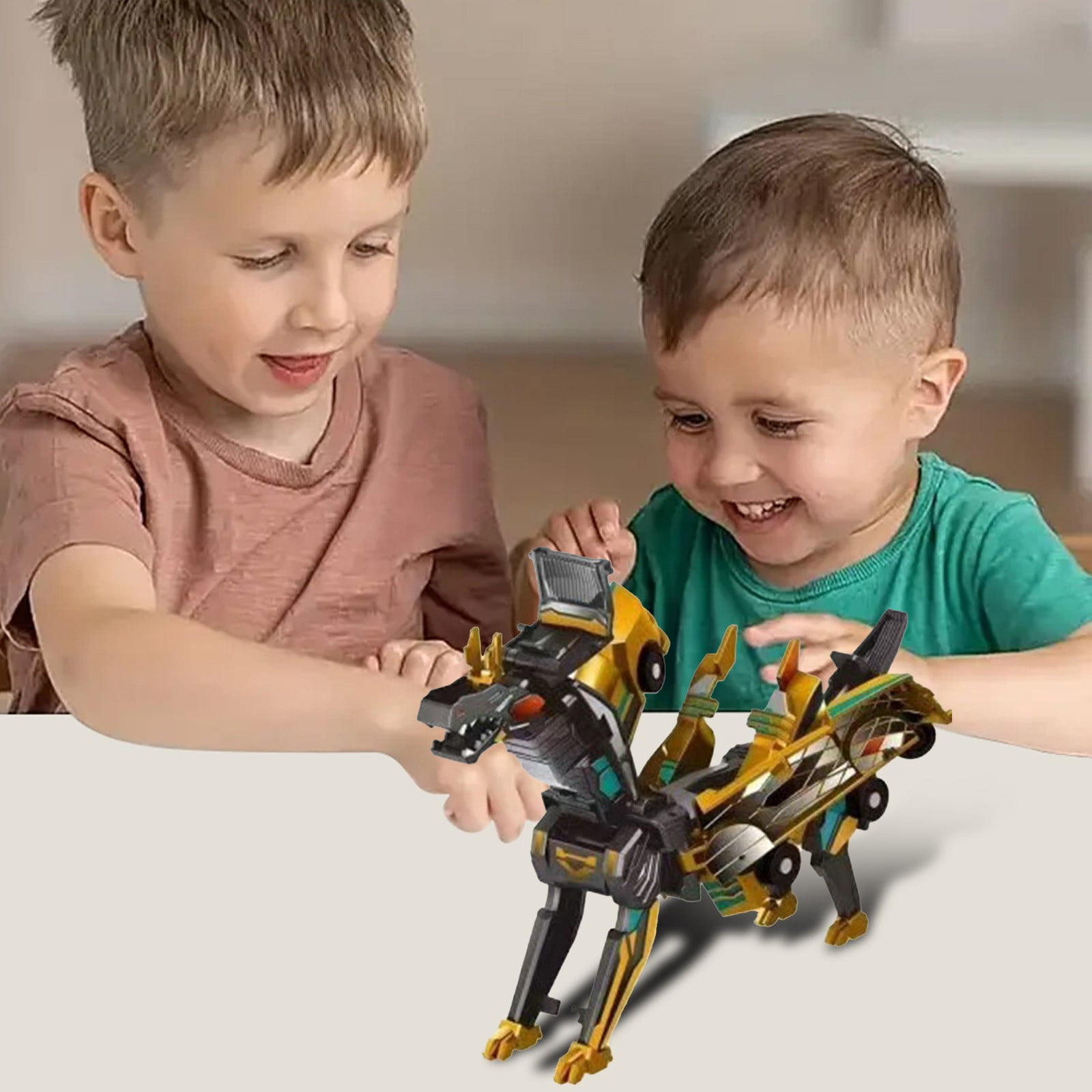 TOOPOOT Colorful and Safe Transforming Dinosaur Toys with Collision ...