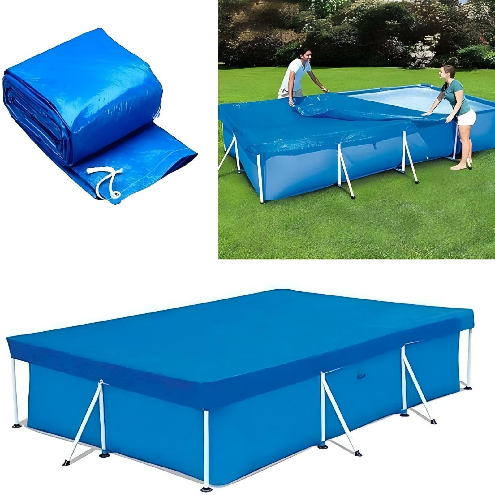 TOOPOOT Heavy-Duty Rectangular Pool Cover 9.8x6.6 ft - Outdoor PE ...
