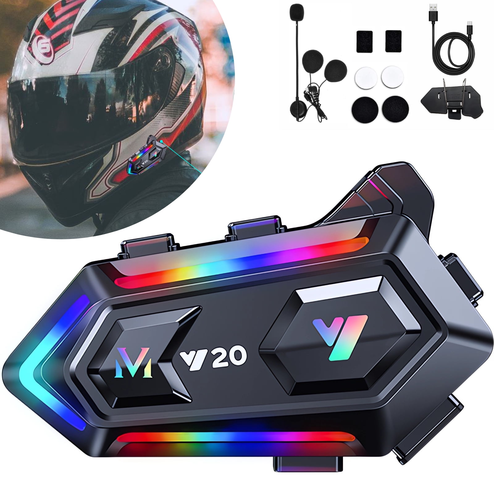 TOOPOWER Motorcycle Bluetooth Intercom For Headset Helmet With MIC ...