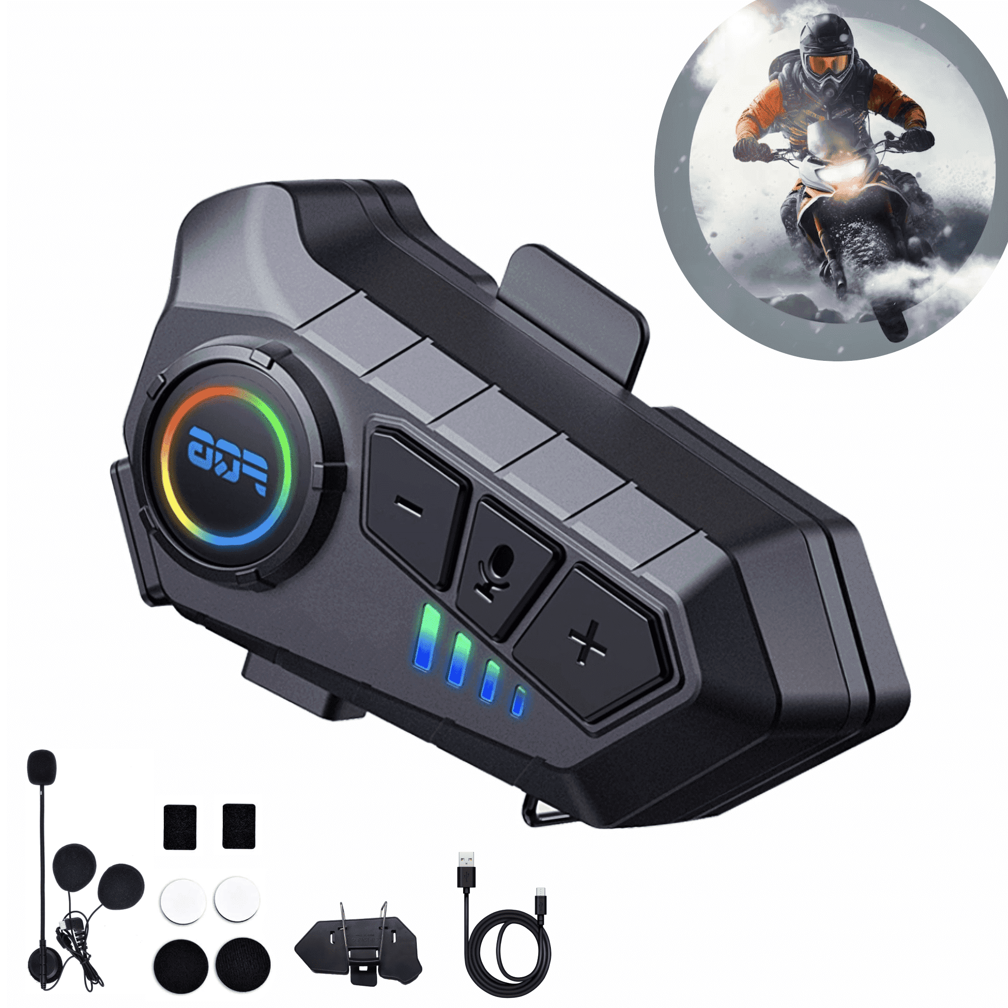 Toopower Motorcycle Helmet Bluetooth with Noise Reduction, Wireless ...