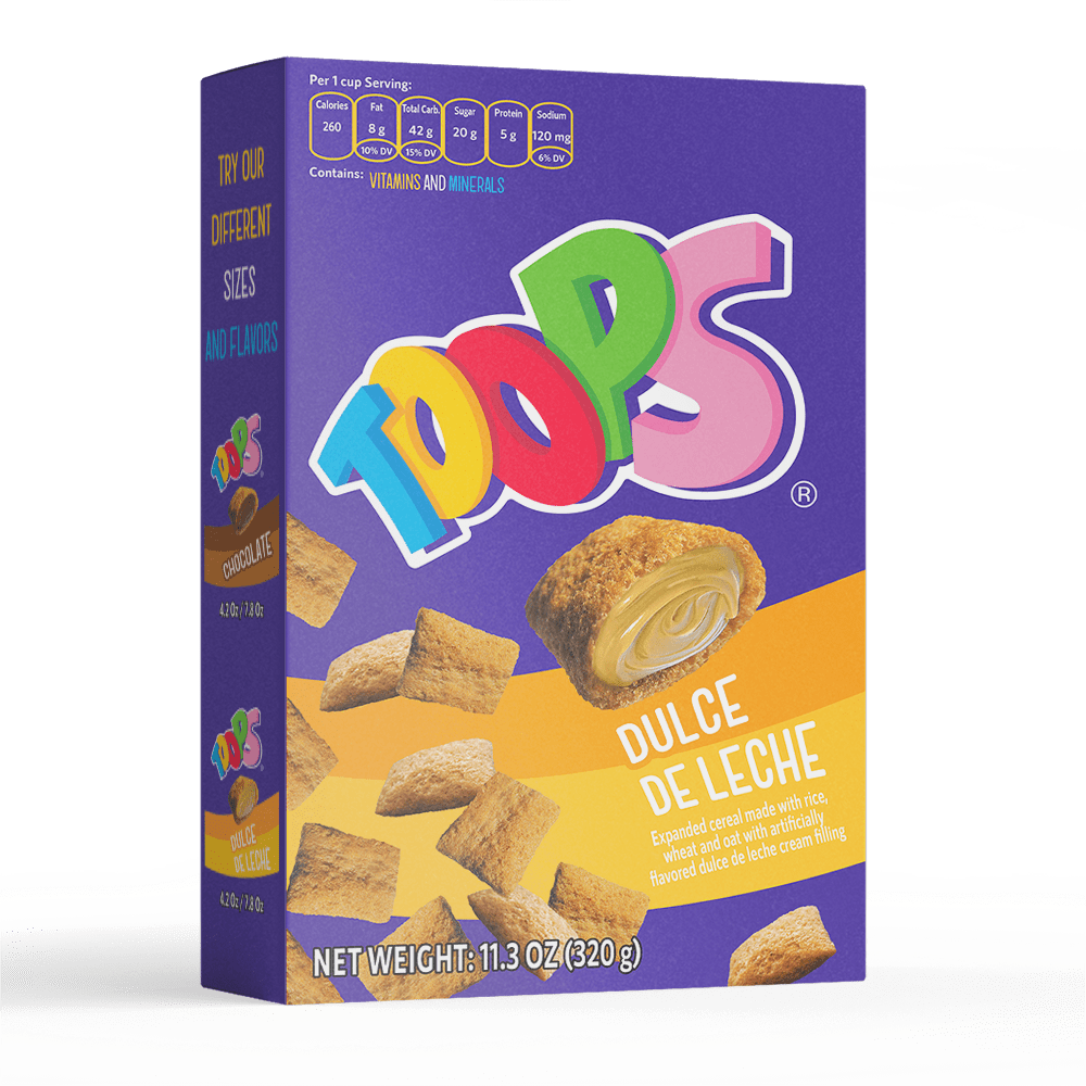 TOOPS Dulce de Leche Cereal, Crispy Shell with Rich Filling, Family ...