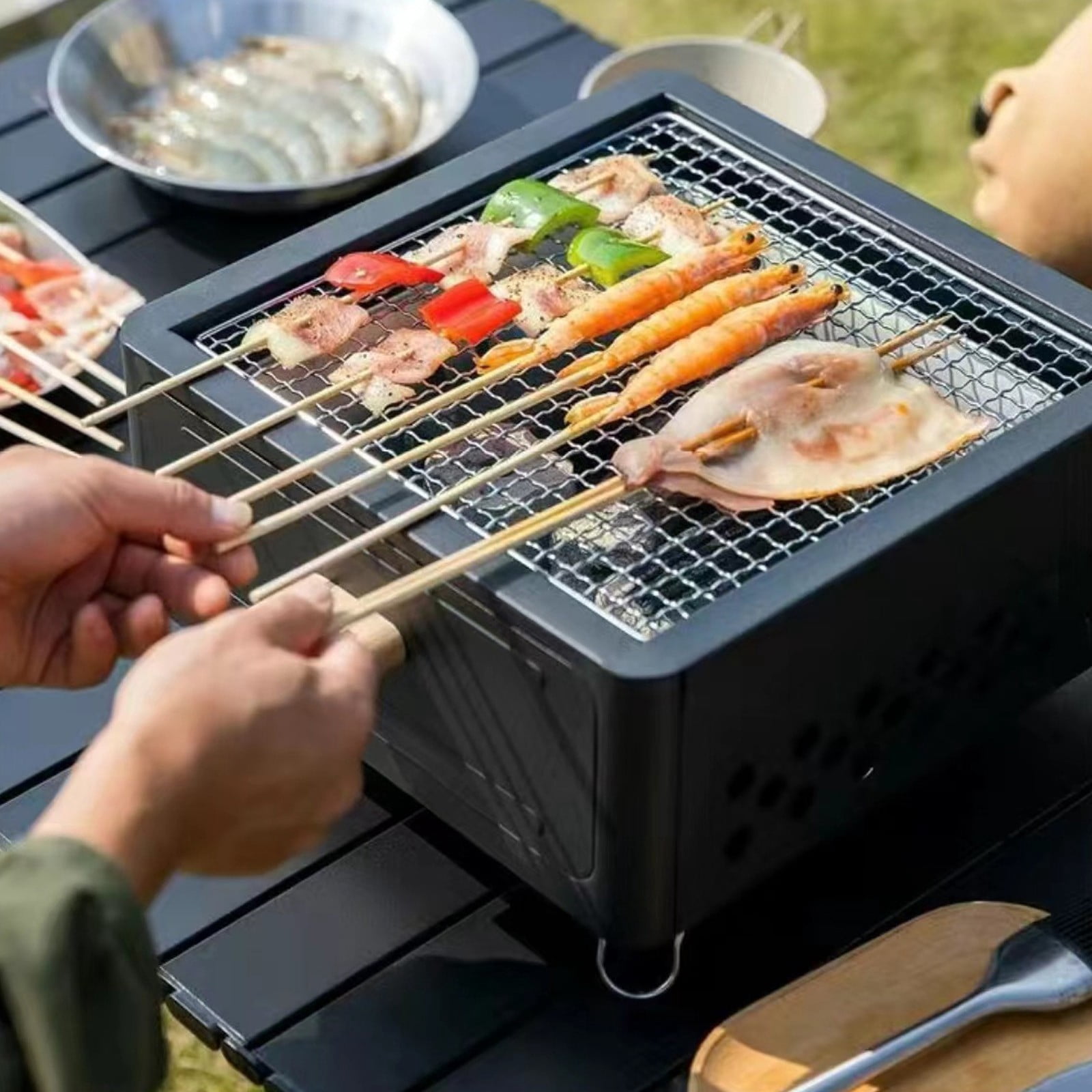 TOOPTY Camping Stove Tea Cooking Full Set Barbecue Stove Barbecue Set ...