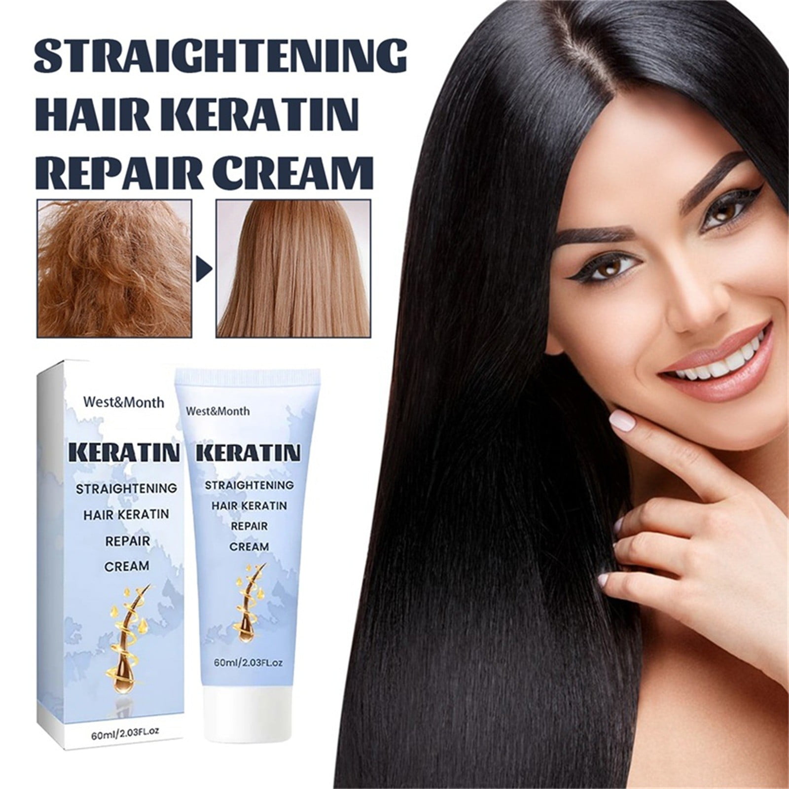 TOOPTY Keratin Repair Hair Straightening Cream, Keratin Hair ...