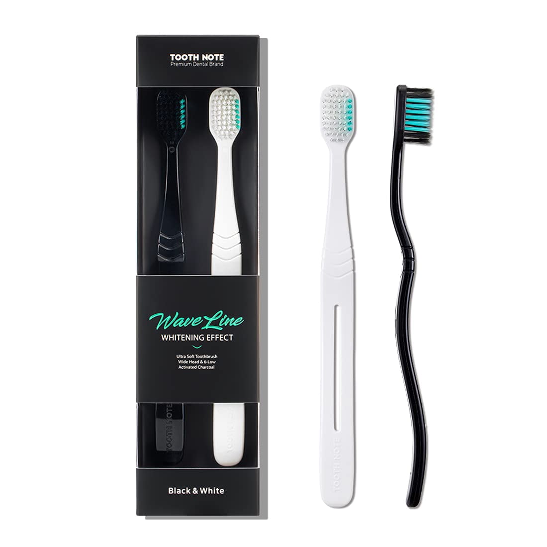 TOOTH NOTE Manual Toothbrush RRF12 Wave Line (Infused Charcoal & White ...