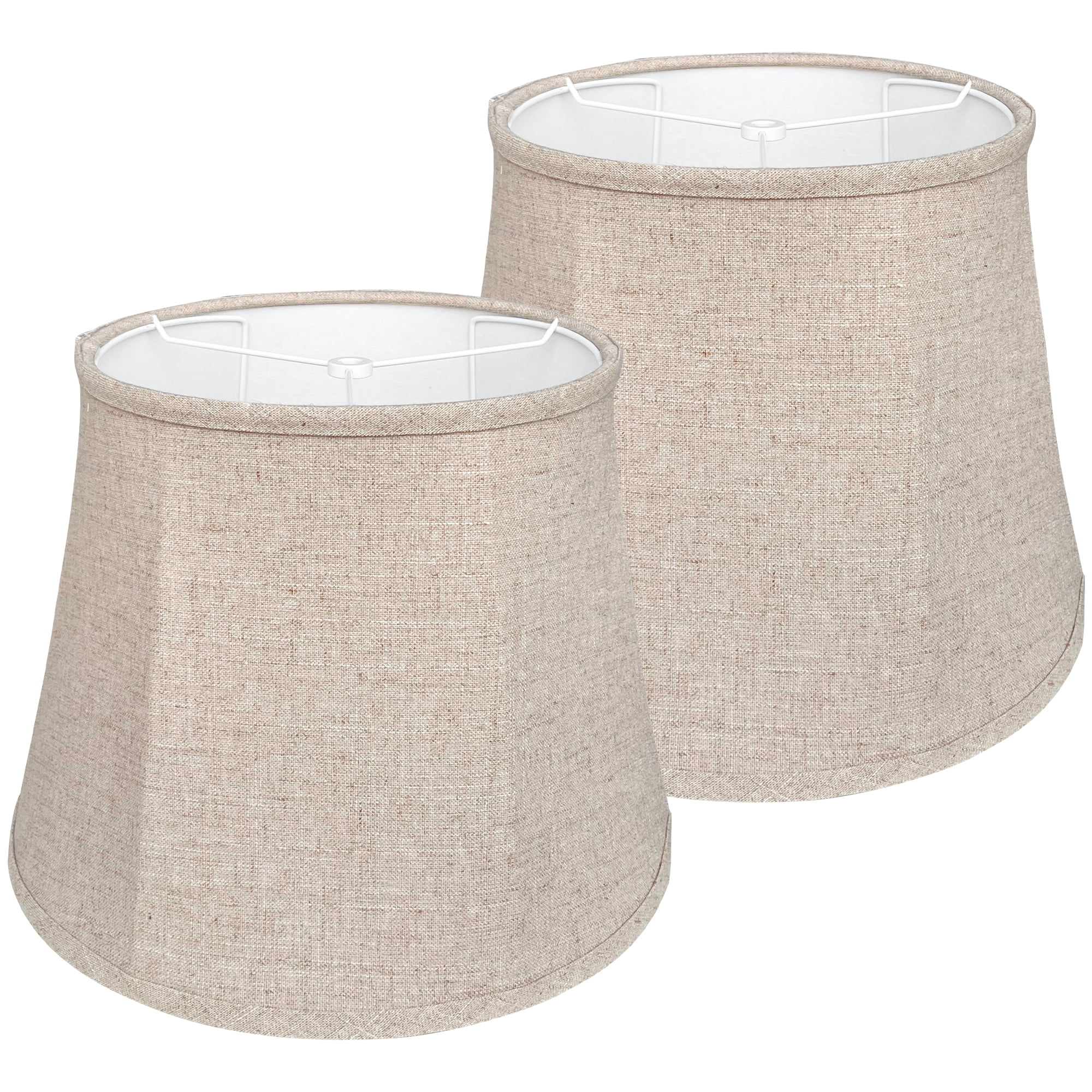 TOOTOO STAR Brown Lamp Shade Set of 2, 10x14x10 Inch Drum Shades ...