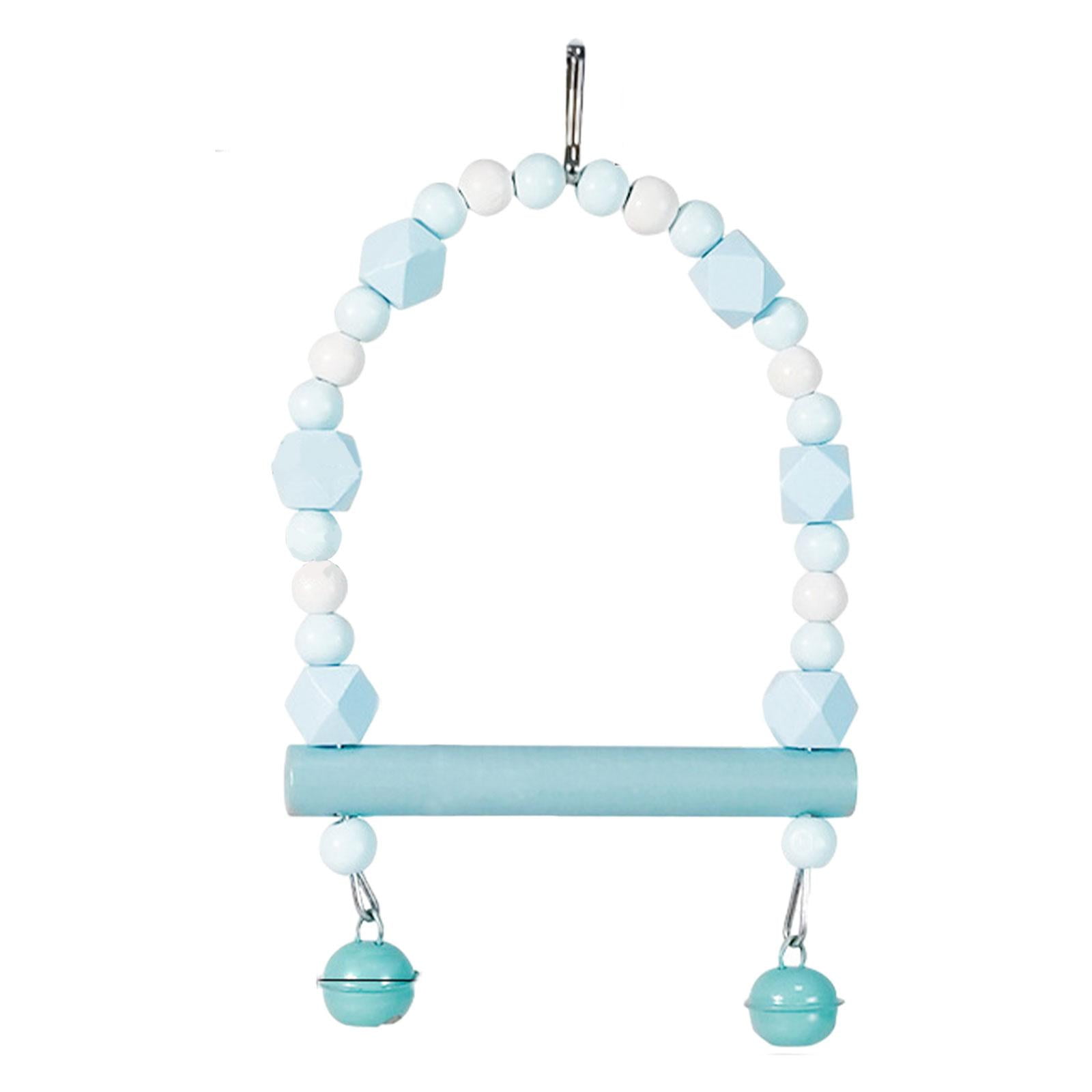 TOOYFUL Bird Swing Toy Wooden Bridge Steps Stairs Climbing Swing with 2 ...
