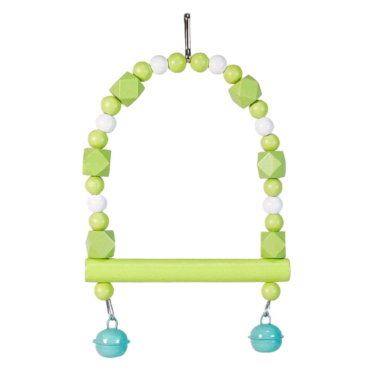 TOOYFUL Bird Swing Toy Wooden Bridge Steps Stairs Climbing Swing with 2 ...