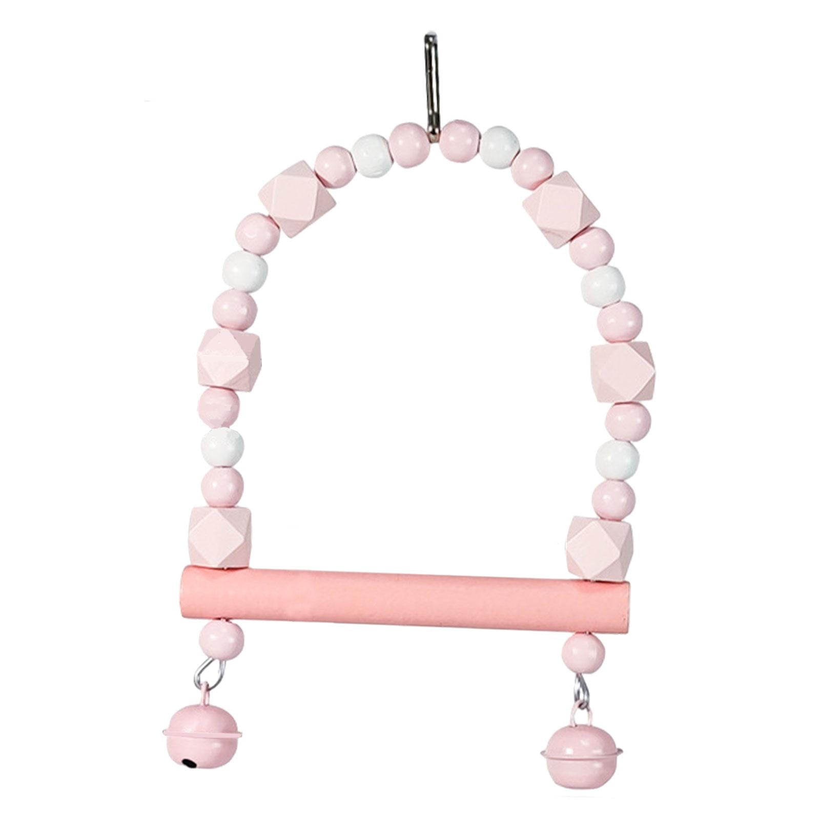 TOOYFUL Bird Swing Toy Wooden Bridge Steps Stairs Climbing Swing with 2 ...