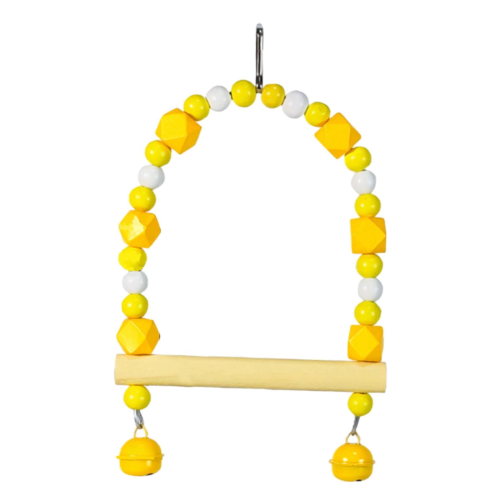 TOOYFUL Bird Swing Toy Wooden Bridge Steps Stairs Climbing Swing with 2 ...