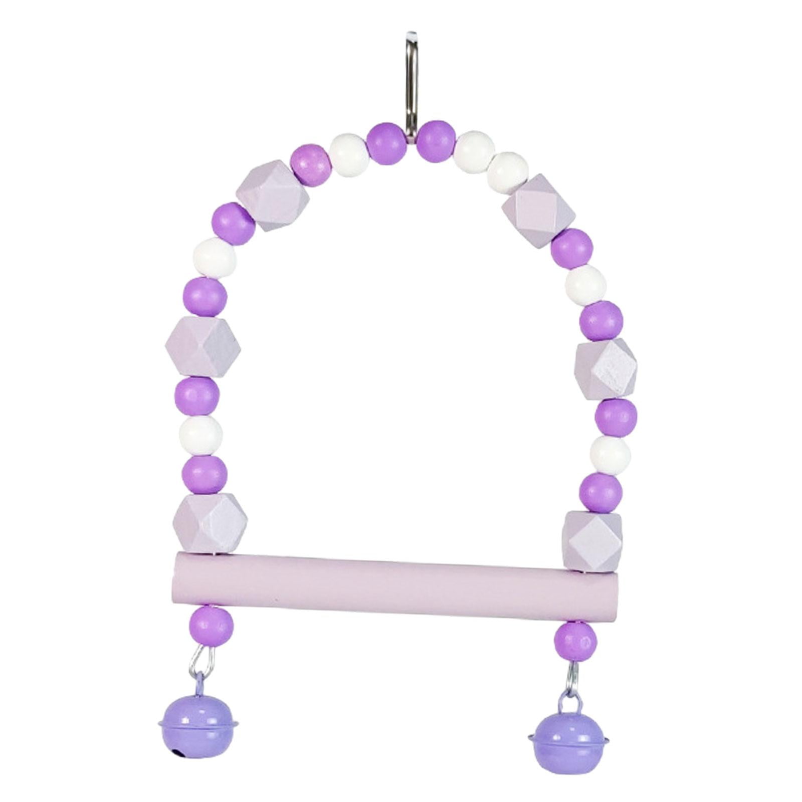 TOOYFUL Bird Swing Toy Wooden Bridge Steps Stairs Climbing Swing with 2 ...