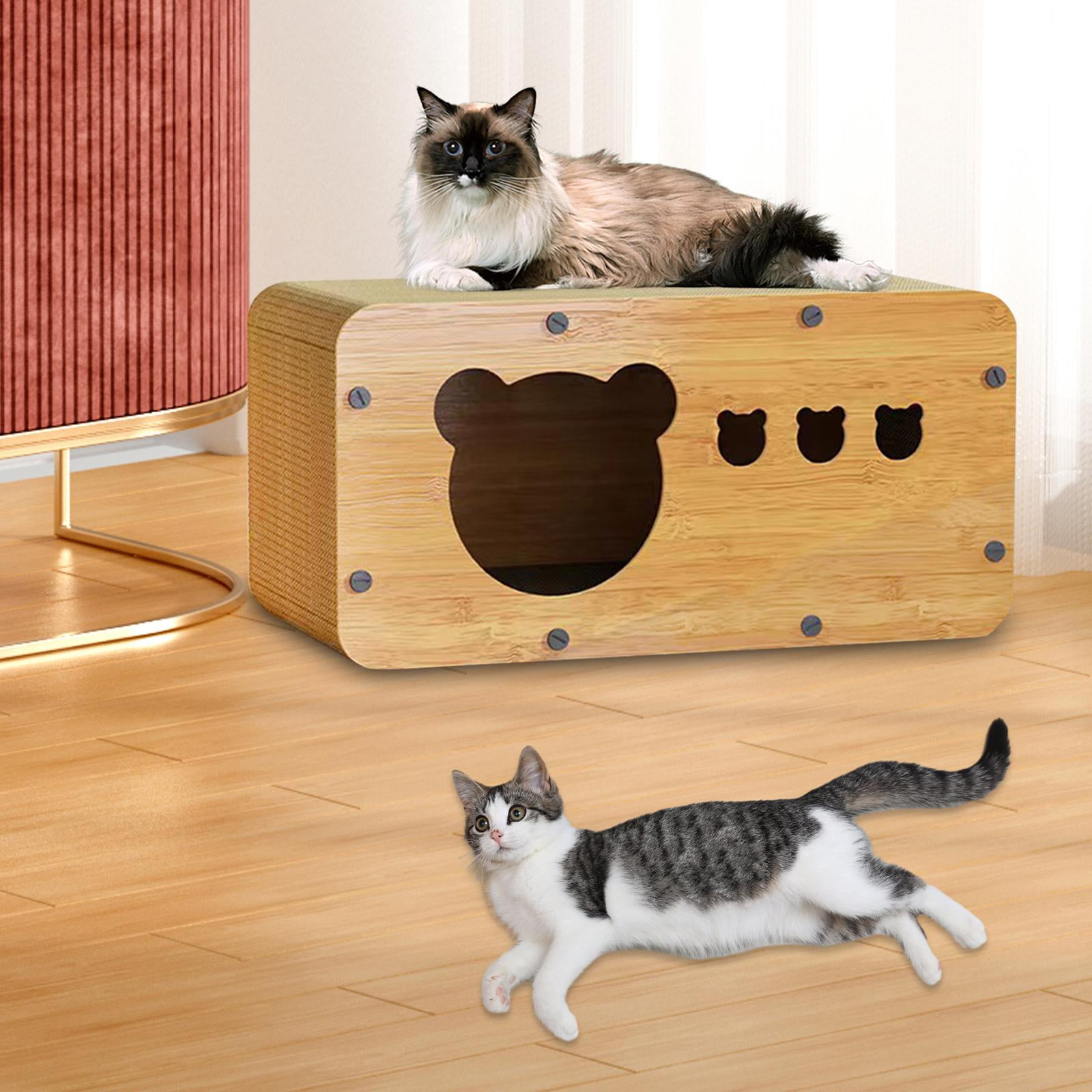 TOOYFUL Cat Corrugated House Scratcher Board Exercising and Playing ...