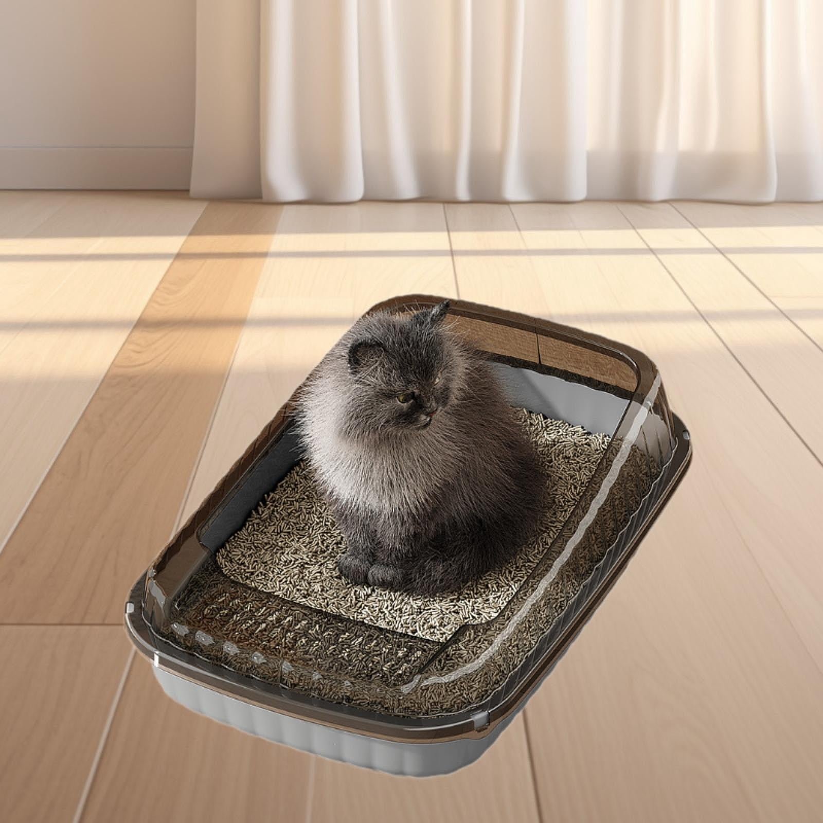 TOOYFUL Cat Litter Toilet Supplies High Sides,Large,Kitten Potty Toilet ...