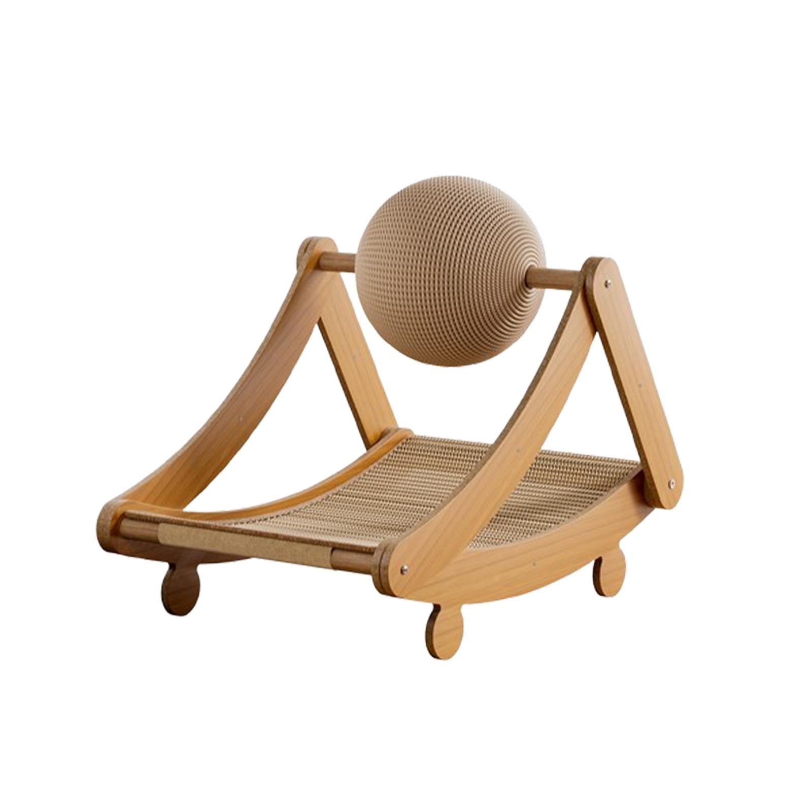 TOOYFUL Cat Scratcher with Scratching Ball Cat Lounge Bed Triangle ...