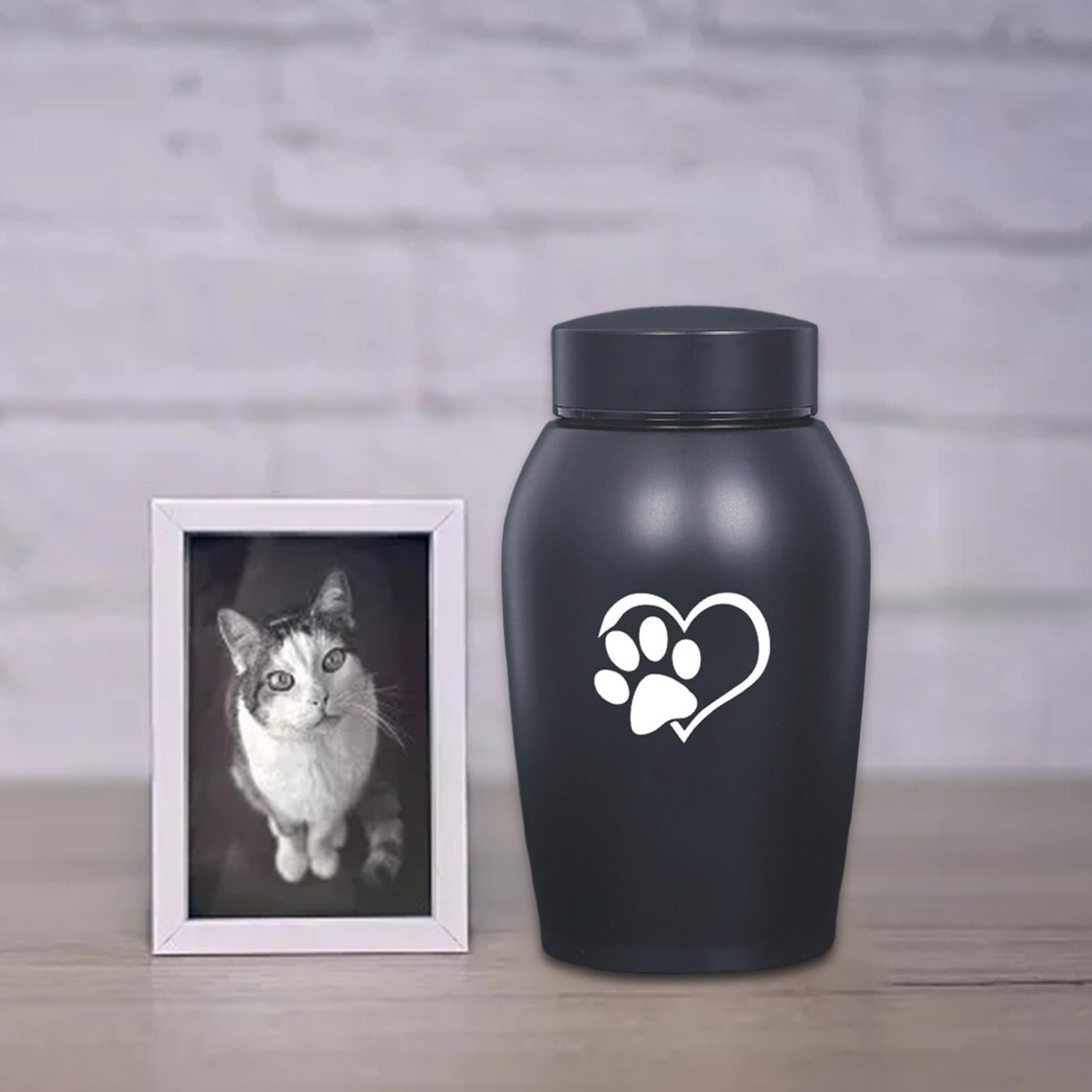 TOOYFUL Dog Cat Stainless Steel Pet Urn Funeral Cremation Urn Souvenir ...