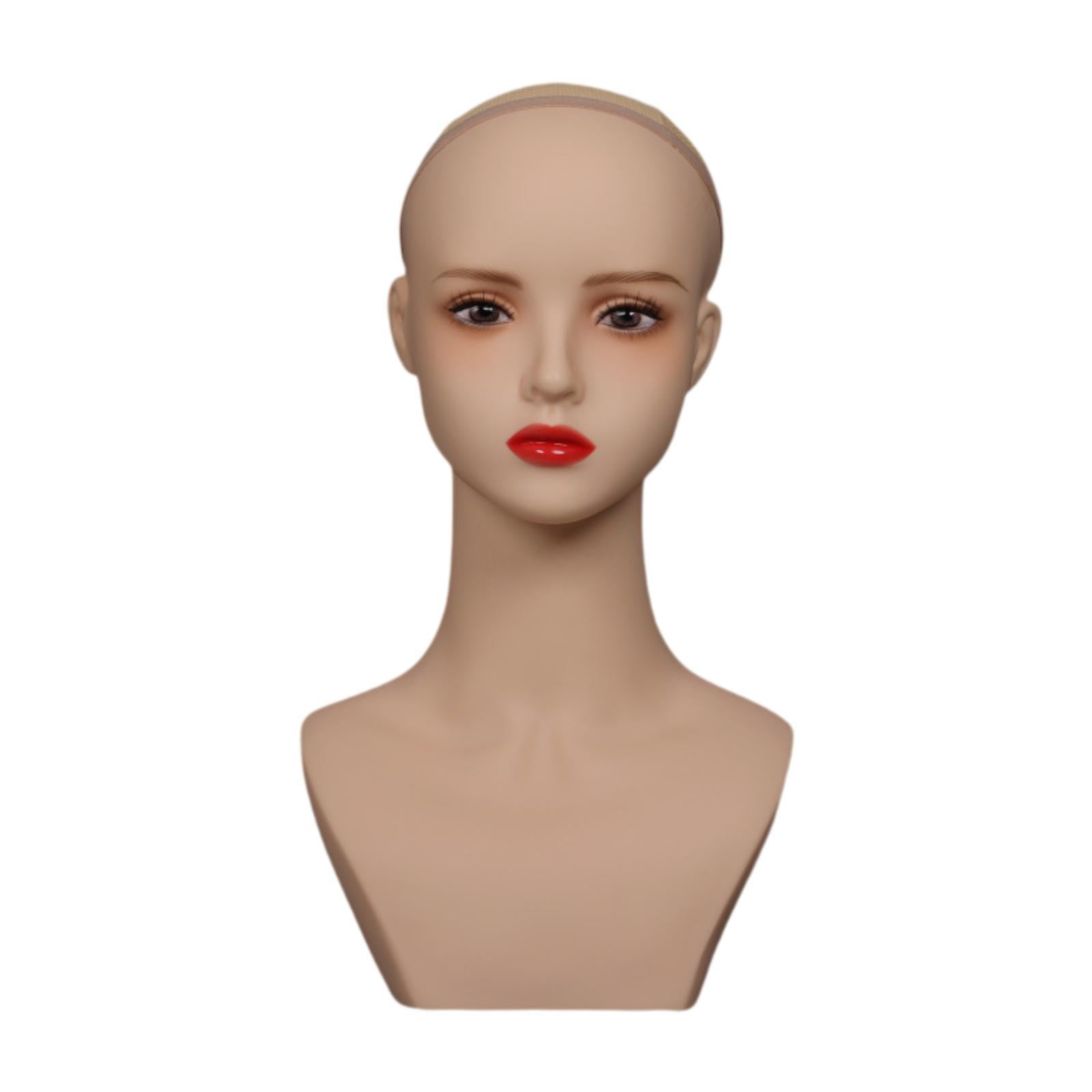 TOOYFUL Female Bald Mannequin Head Female Head Rack Professional ...