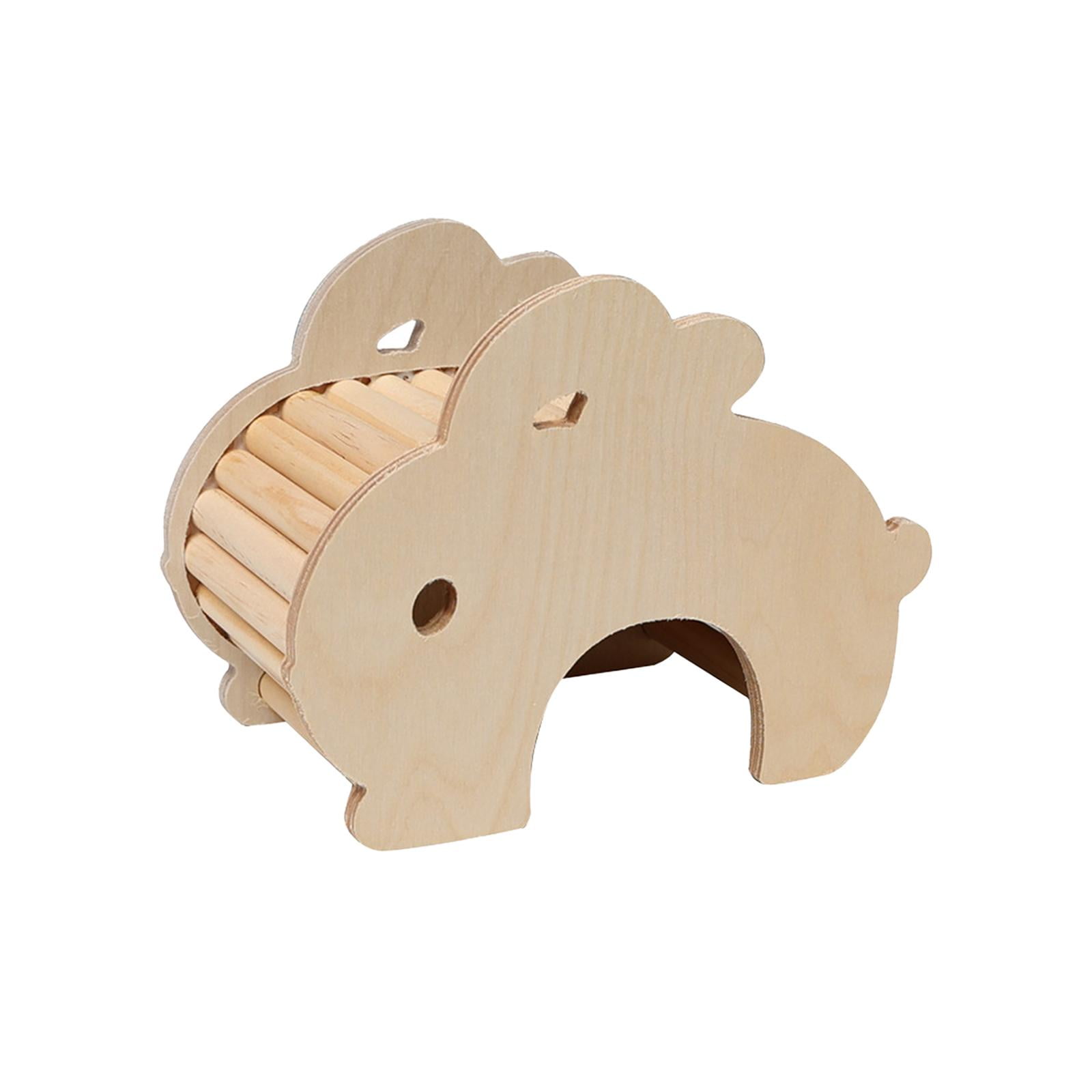 TOOYFUL Hamster Wood House Hideout Cage Accessories Small Animals DIY ...