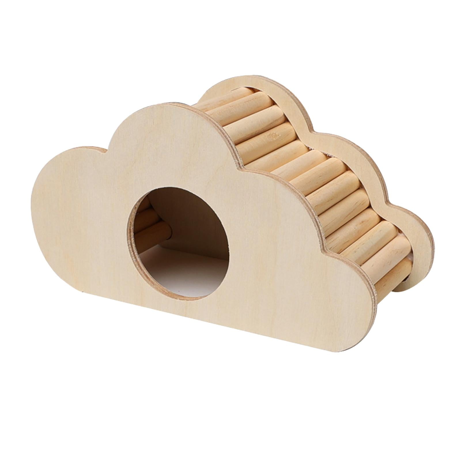 TOOYFUL Hamster Wood House Hideout Cage Accessories Small Animals DIY ...