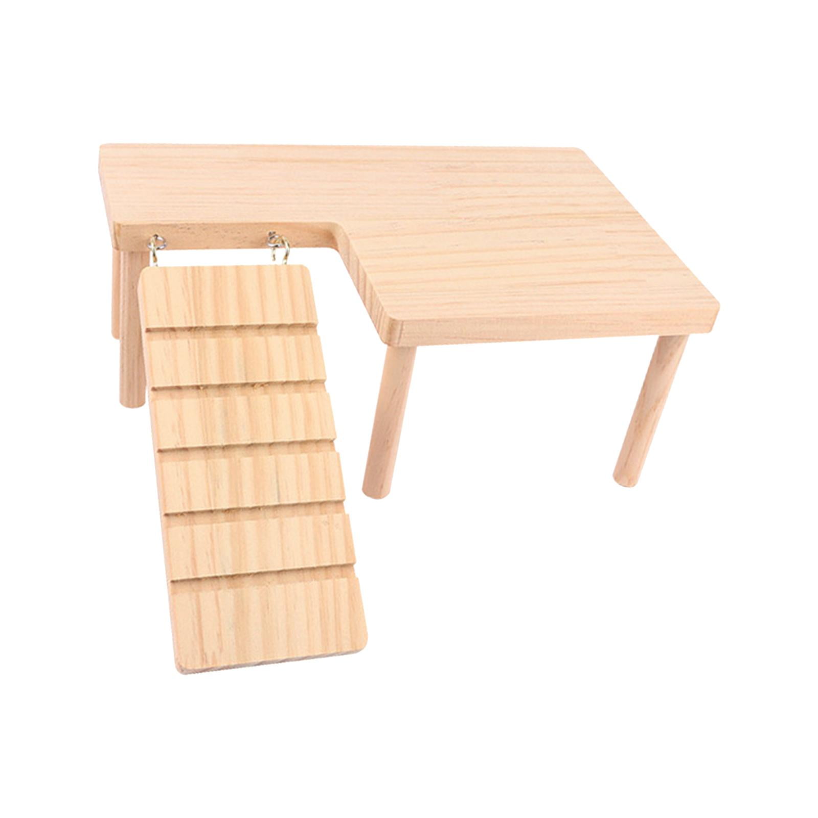 TOOYFUL Hamster Wooden platforms Toy Rodent Playset with Ladder Cage ...