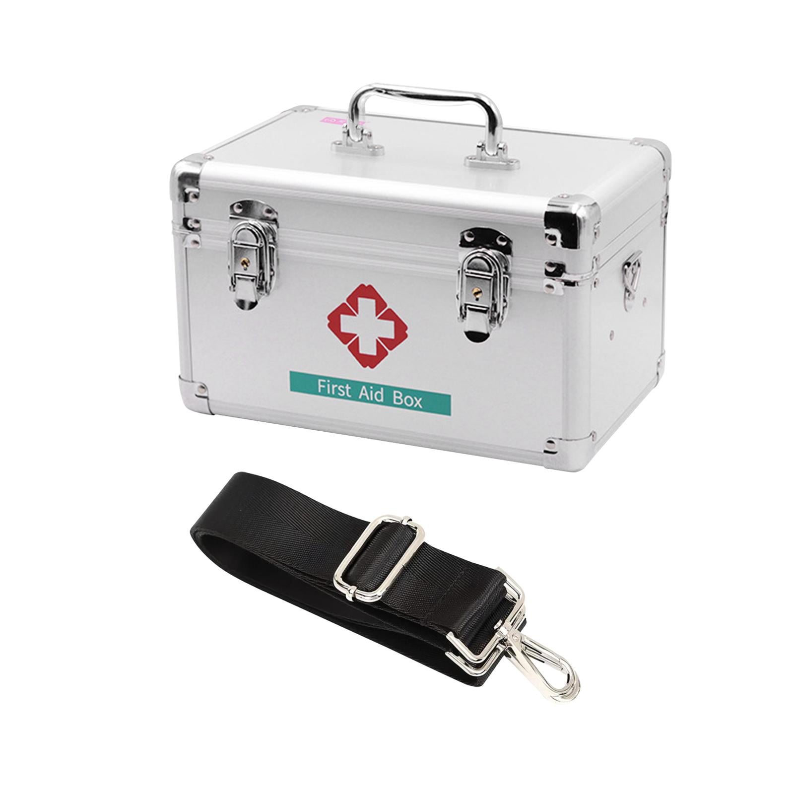TOOYFUL Lockable First Aid Cabinet Box with Shoulder Strap Aluminum ...