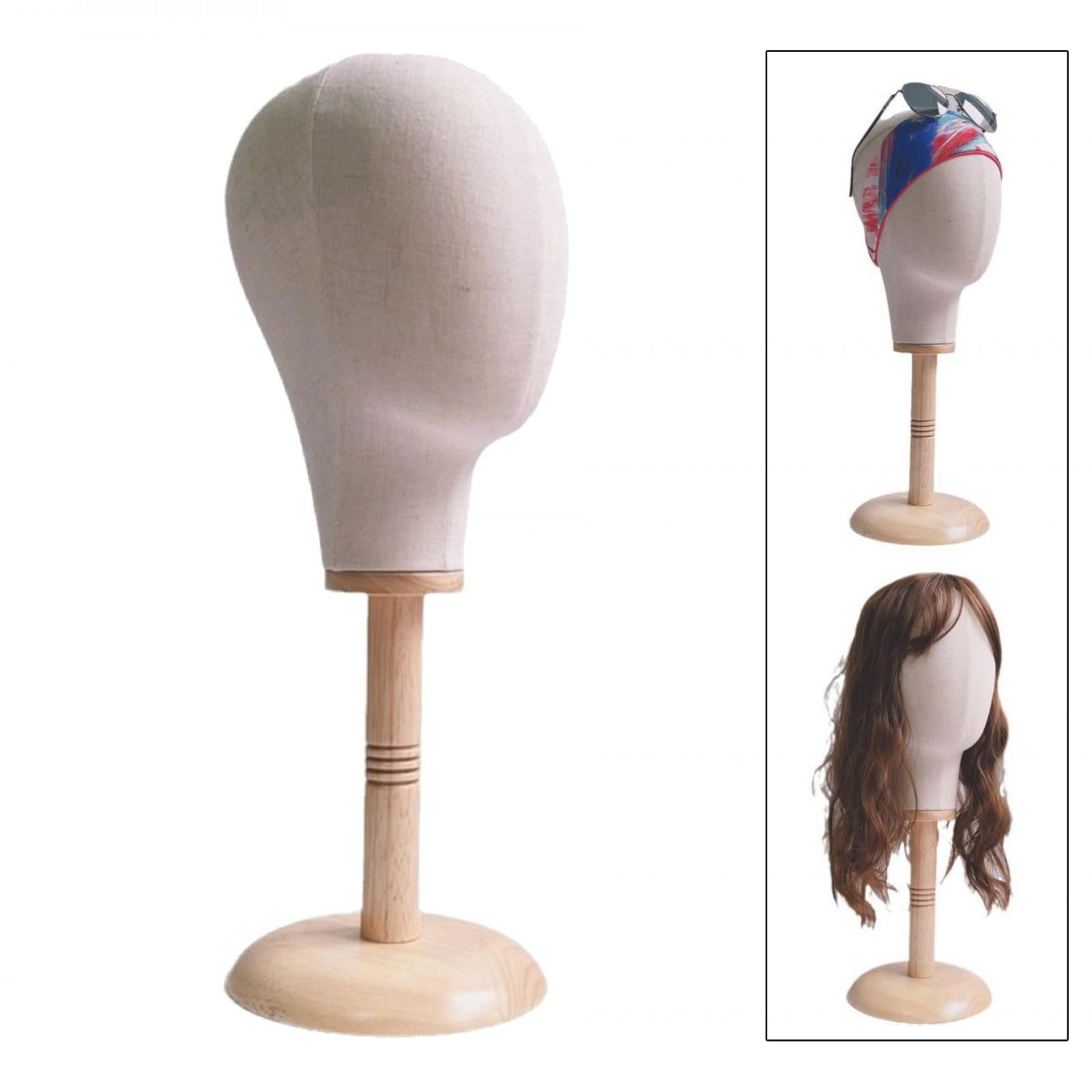 TOOYFUL Mannequin Head Hat Display Stand with Professional Wooden Base ...