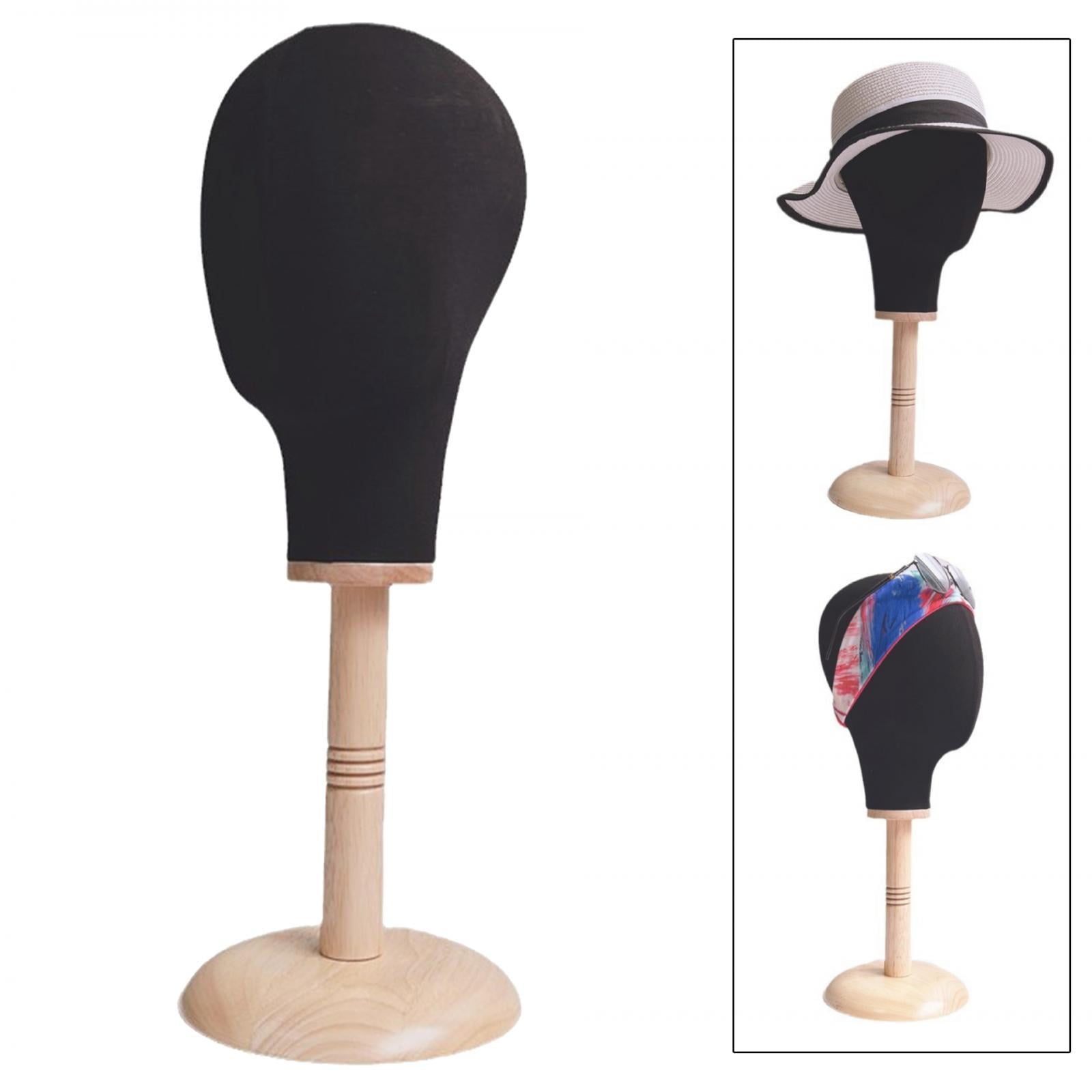 TOOYFUL Mannequin Head Hat Display Stand with Professional Wooden Base ...