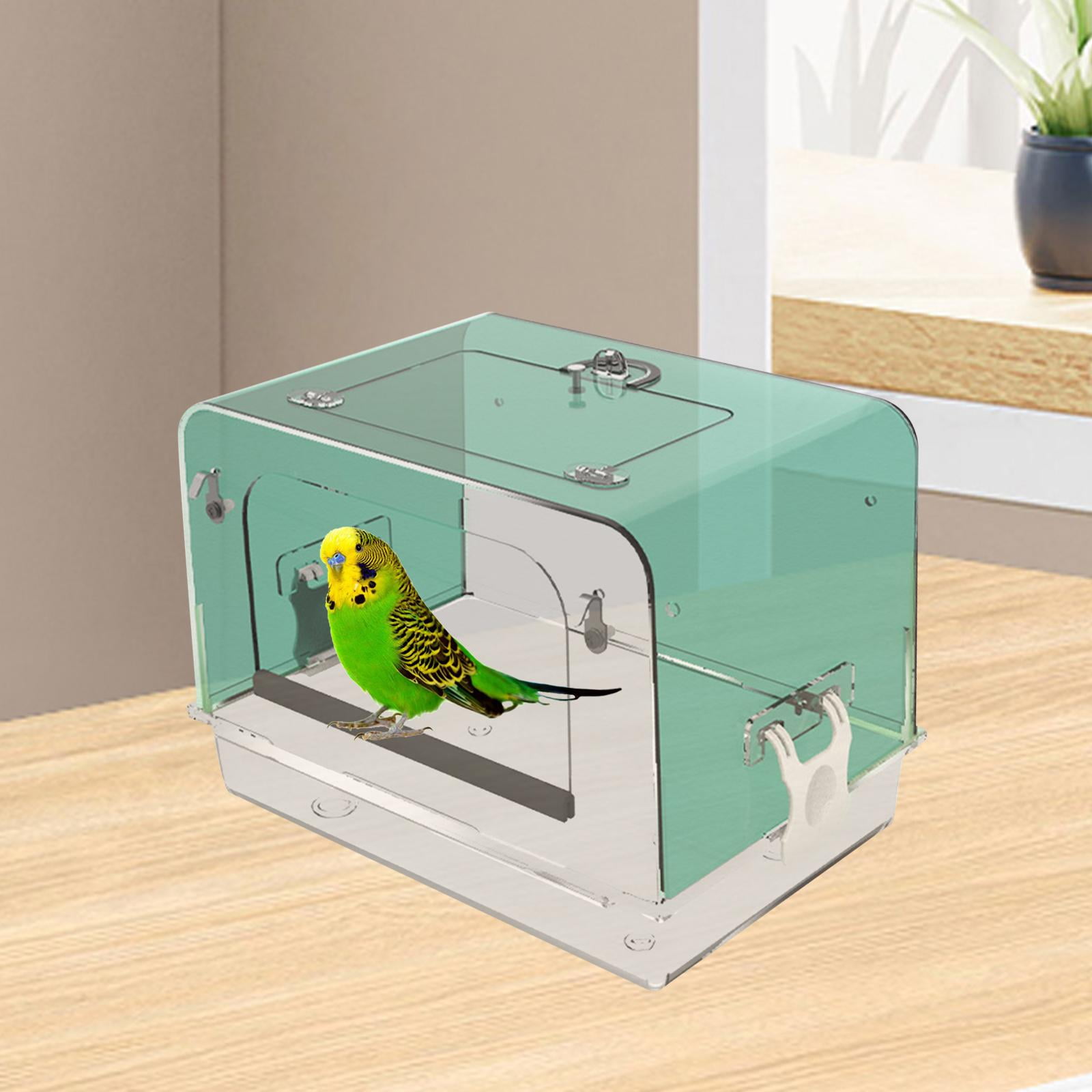 TOOYFUL Parrot Bath Tub with Hooks, Pet Bird Caged Bath Box, Birdbath ...