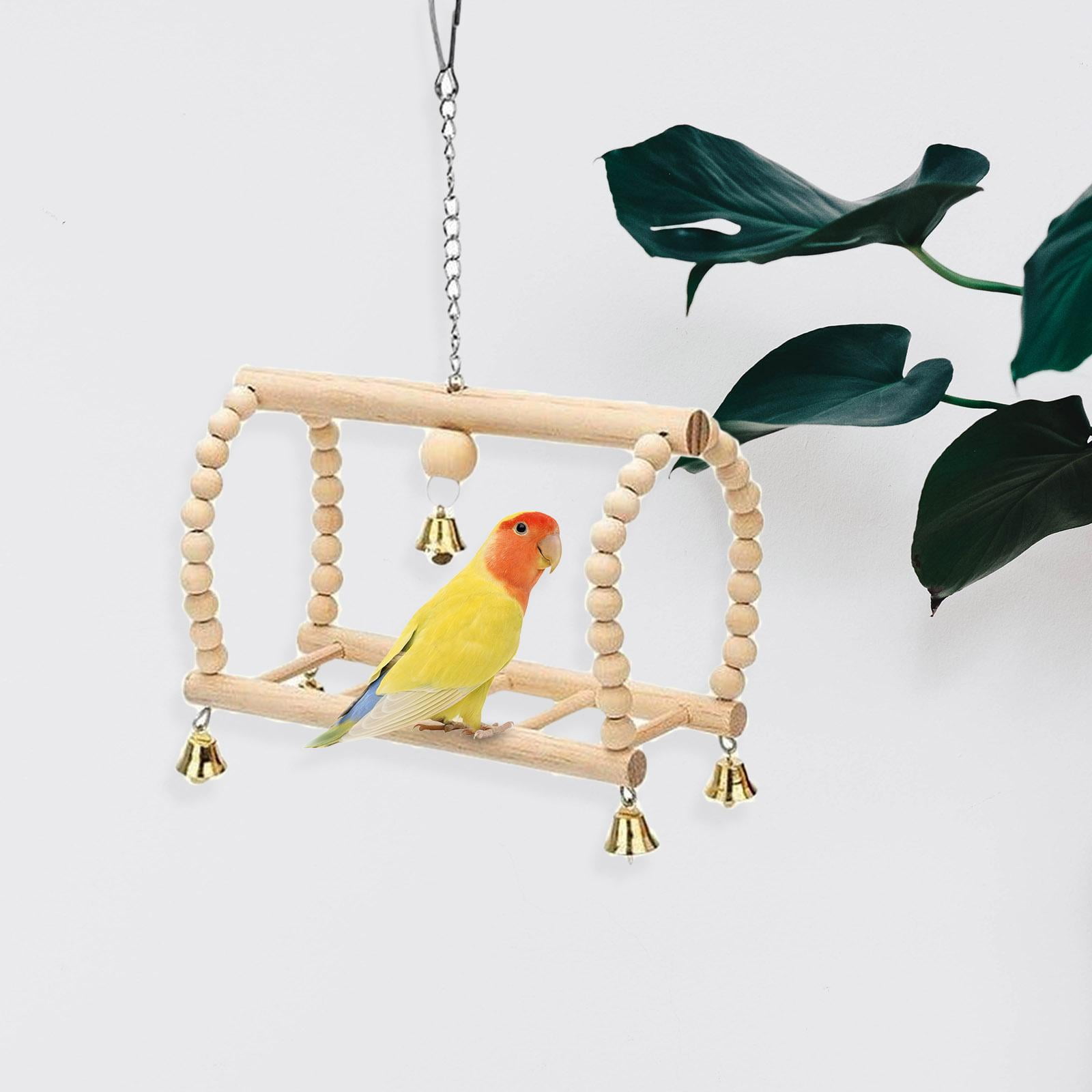 TOOYFUL Parrot Hammock Cage Toy, Pet Hanging Ladder Bridge Climbing ...