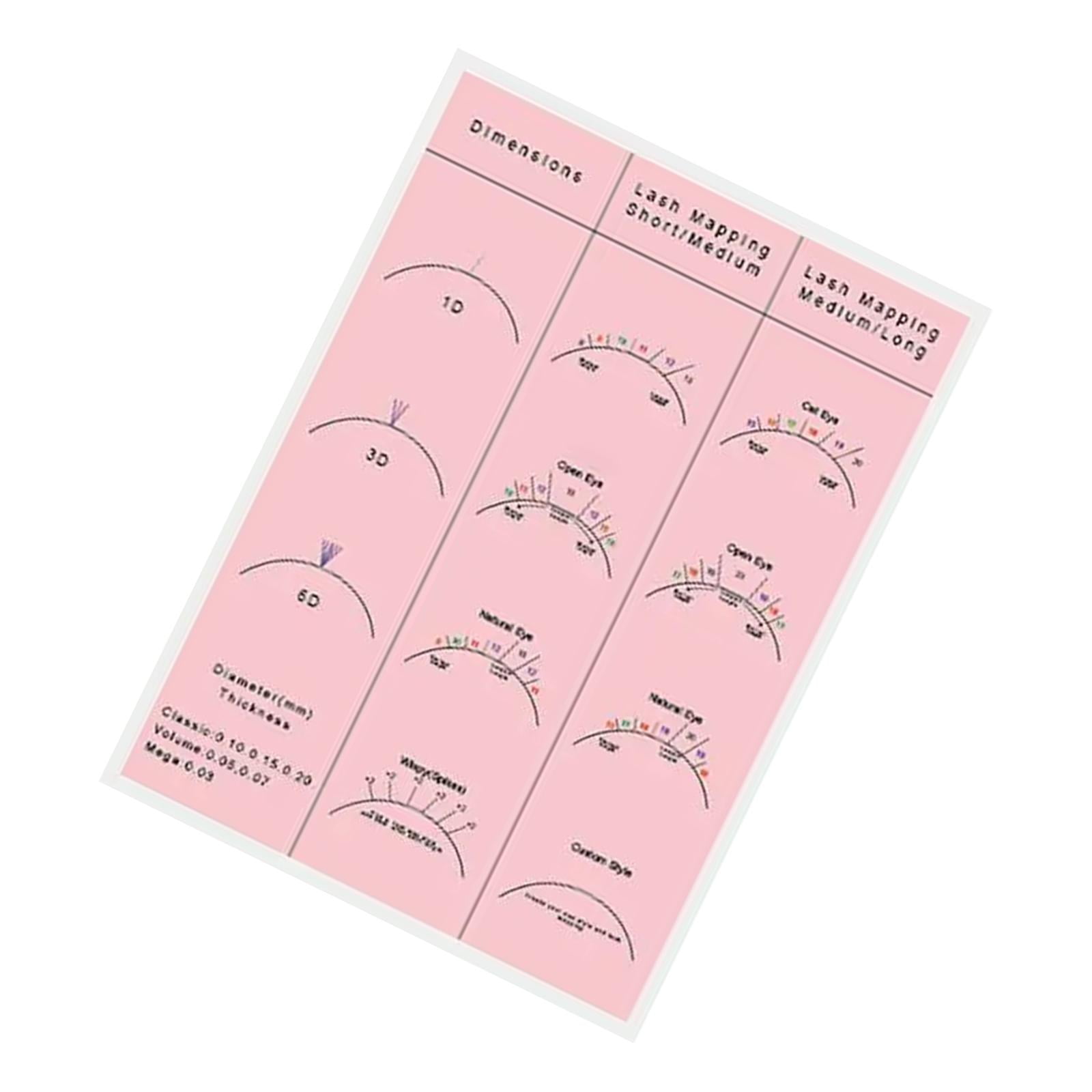 TOOYFUL Practice Chart Lash Mapping Chart Eyelash Extension Beginner ...