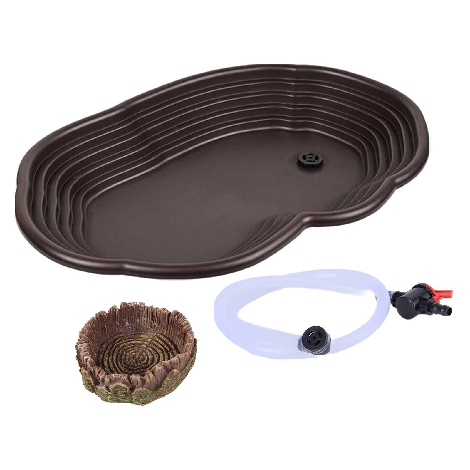 TOOYFUL Reptile Bathing Dish Pool Reptile Feeding Dish,Habitat Decor ...