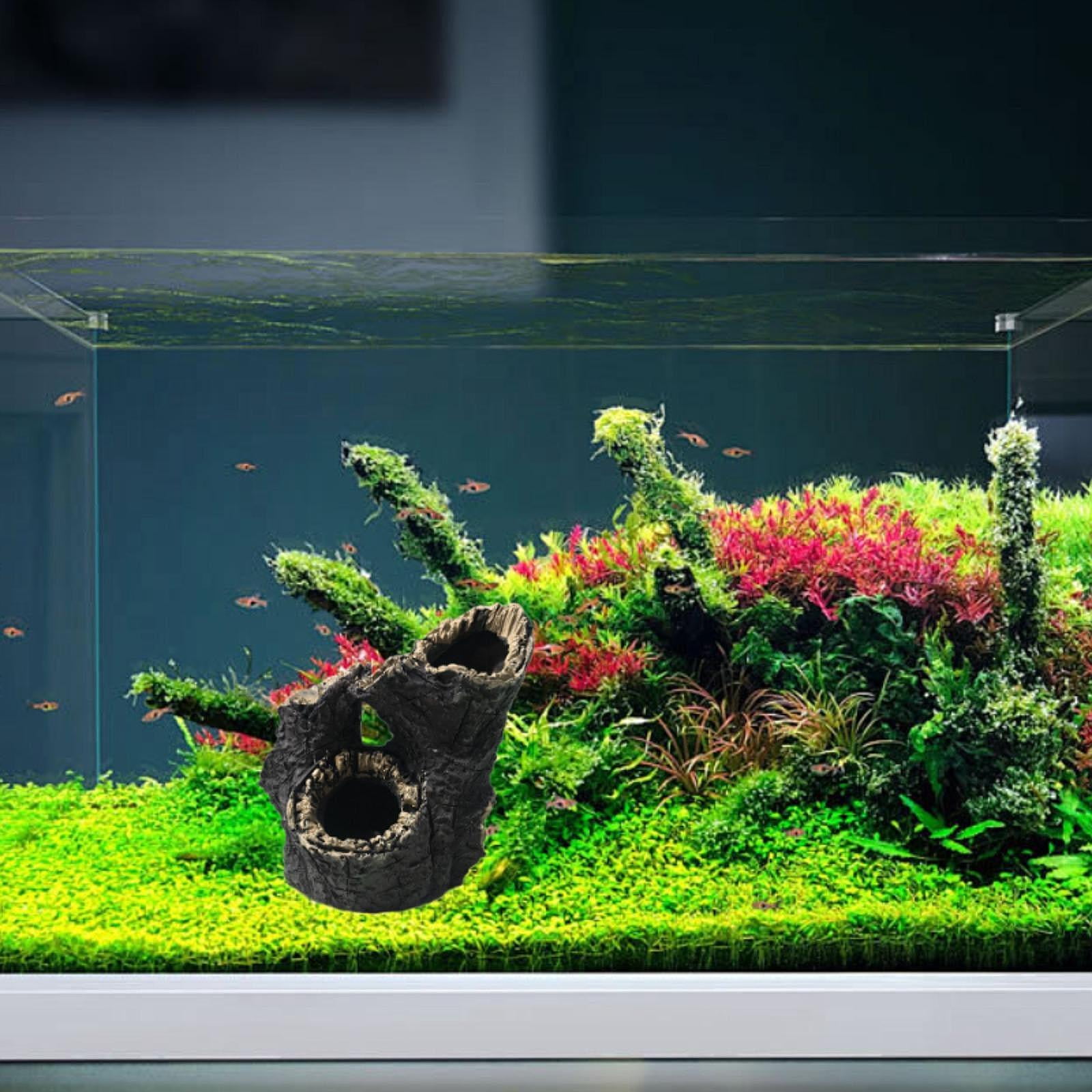 TOOYFUL Reptile Hideout Landscape Decoration Resin Hollow Log for Betta ...