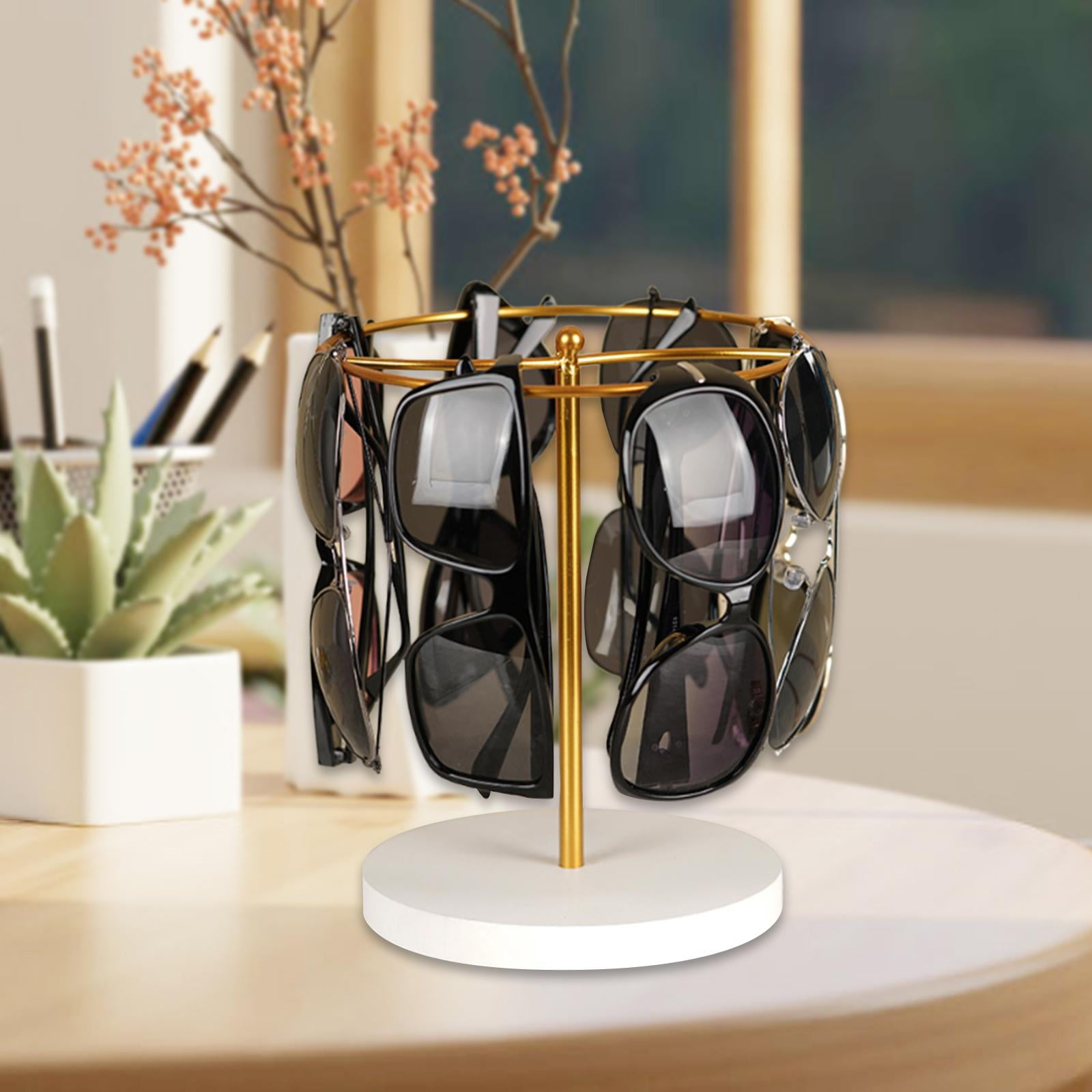 TOOYFUL Sunglasses Organizer Eyeglasses Rack with Tray Showcase Glasses ...