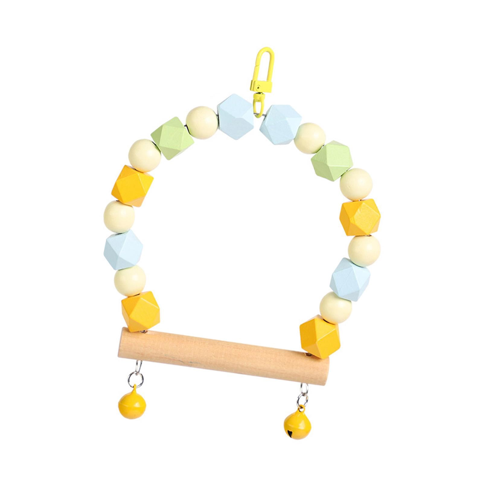 TOOYFUL Wooden Pet Bird Swing, Bird Cage Swing, Bird Perch Stand for ...